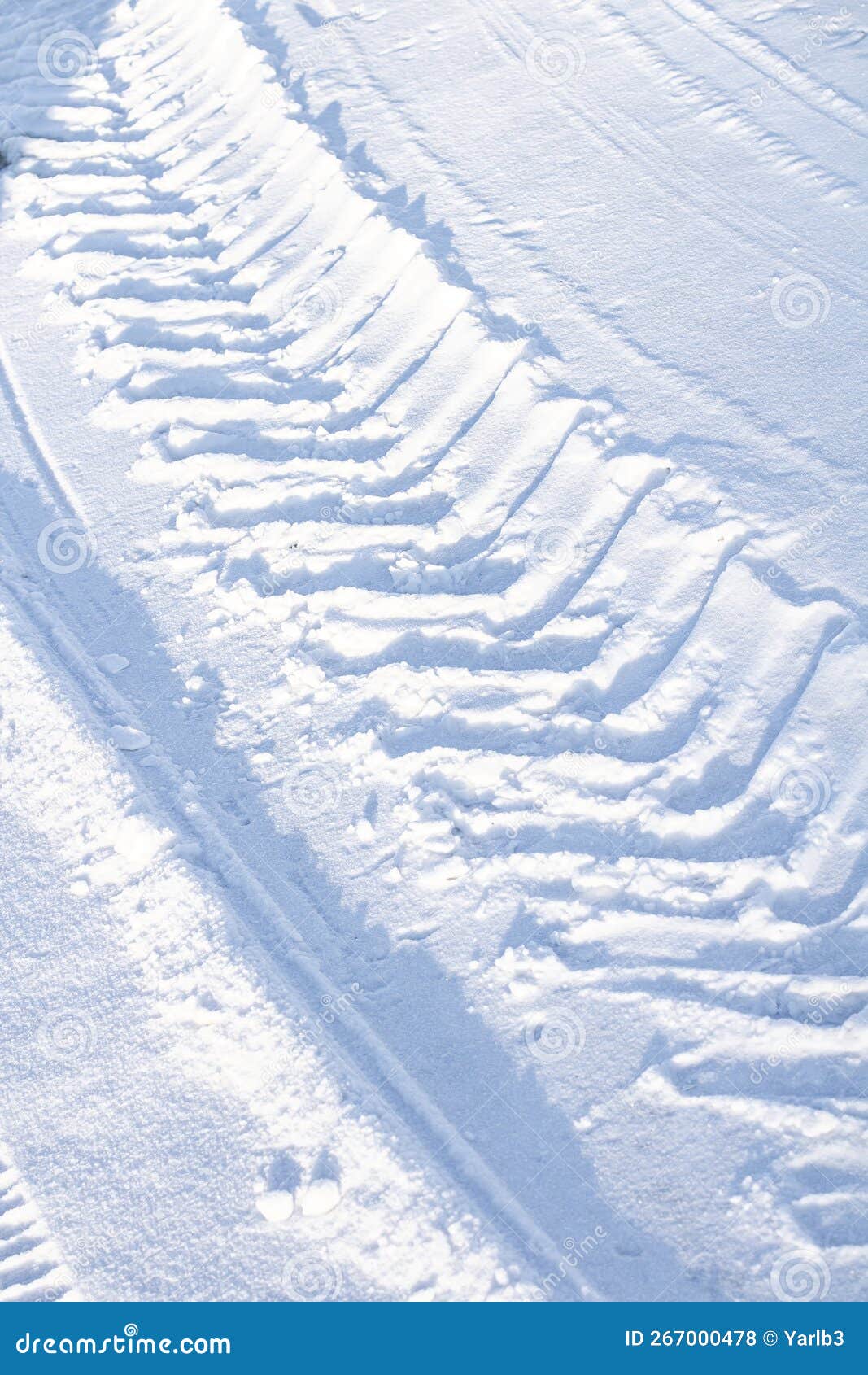 Car Wheel Track in the Snow, Vertical Backdrop Stock Photo - Image of ...