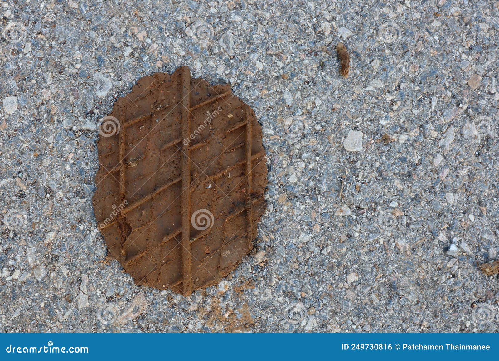 Car Wheel Tracks on Brown Soil on Cement Floor Stock Photo - Image of ...