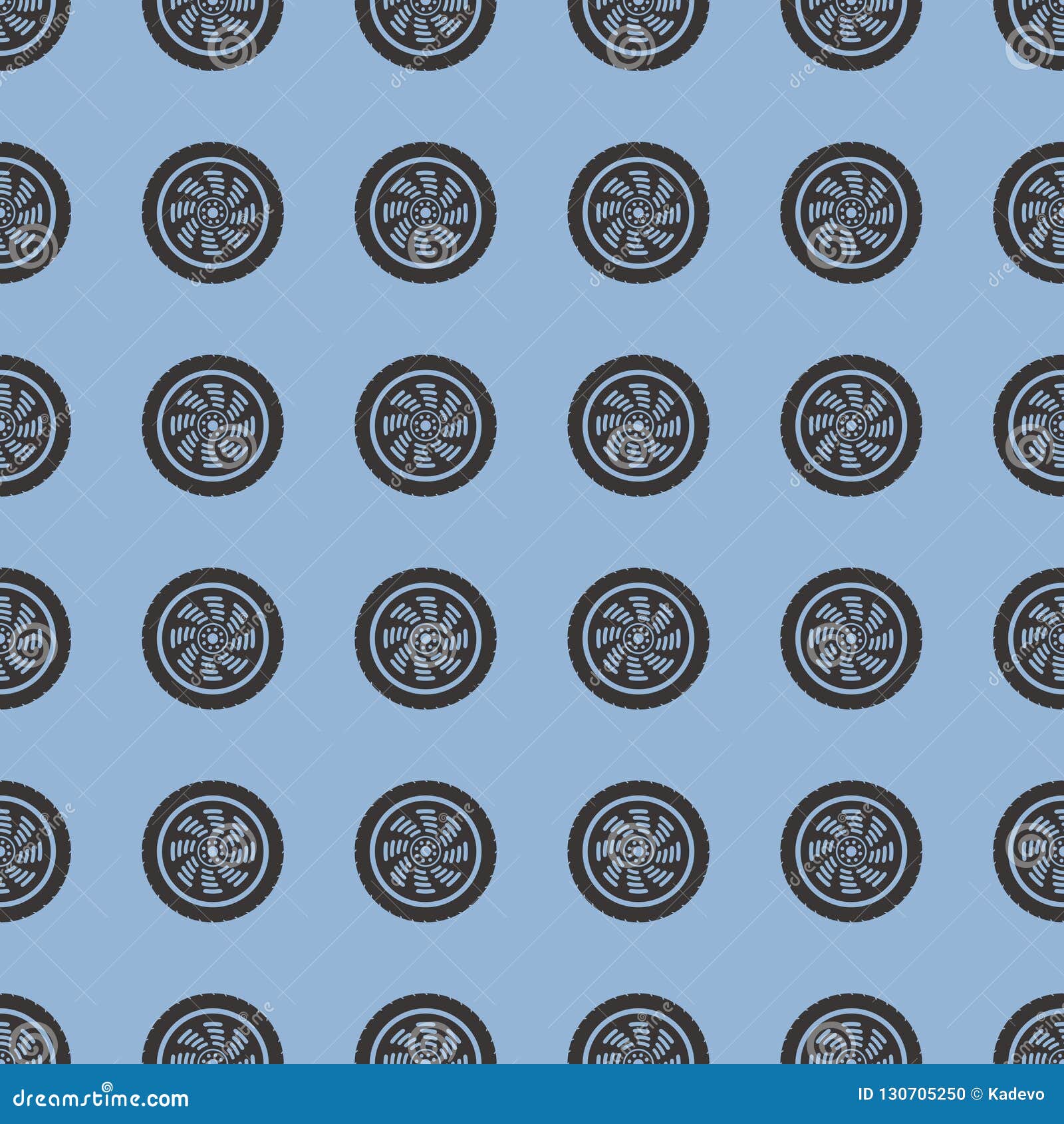 Car Wheel Vector Illustration on a Seamless Pattern Background Stock ...