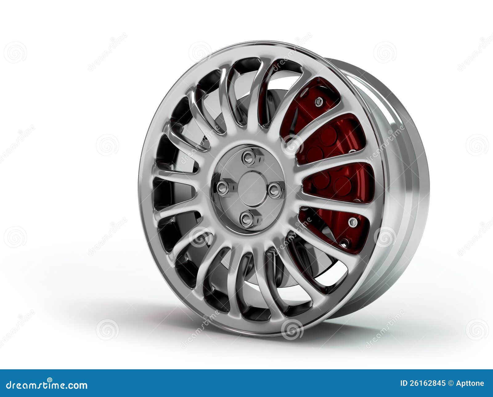 Aluminum Wheel Image 3D High Quality Rendering. White Picture Figured ...
