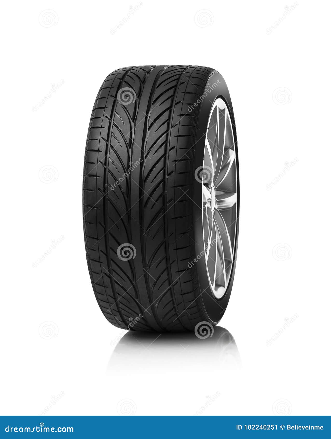 Car Wheel on White Background. Stock Image - Image of road, column ...