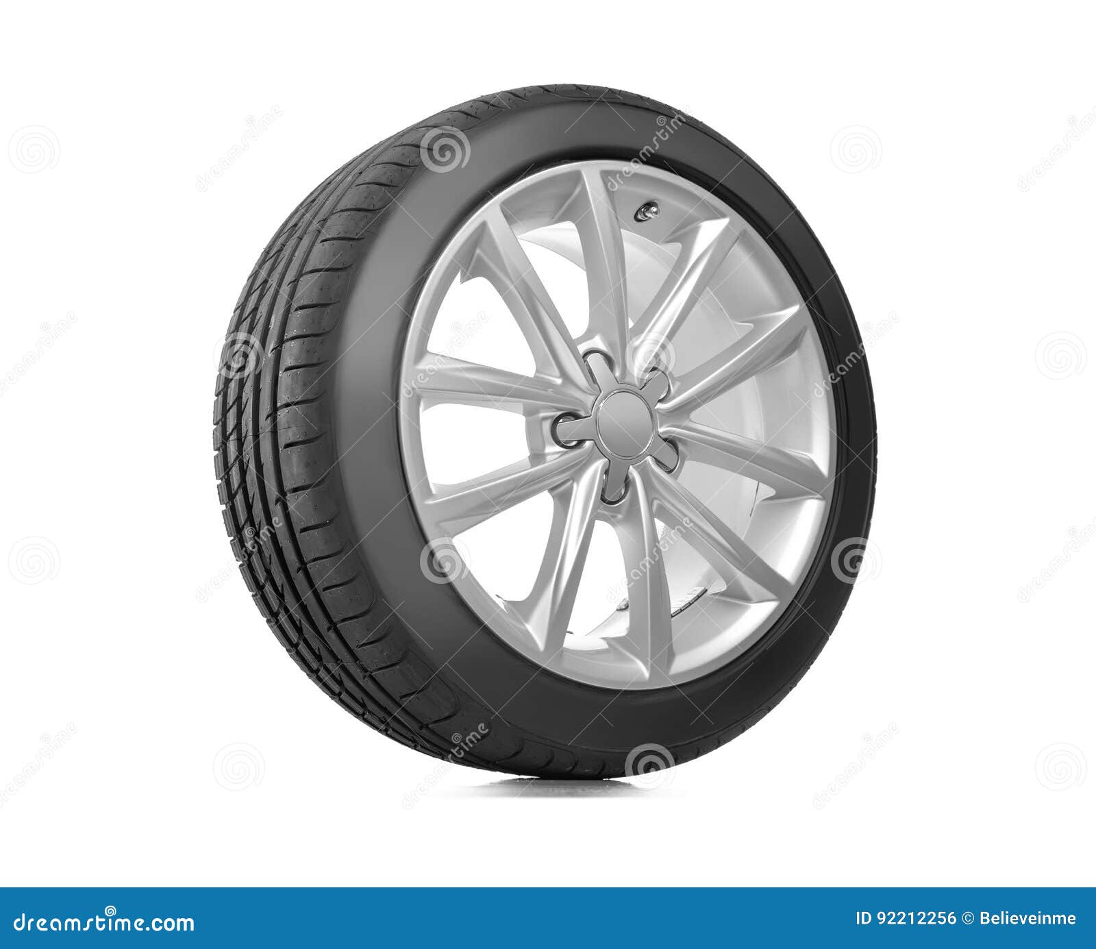 Car Wheel on White Background. Stock Photo - Image of competition ...