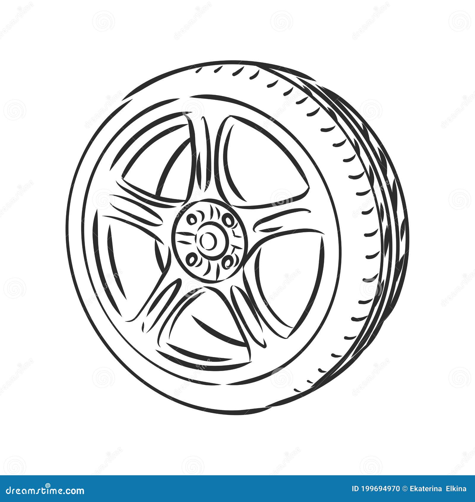 Car Wheel Wire Model EPS10 Vector, Car Wheel, Vector Sketch ...