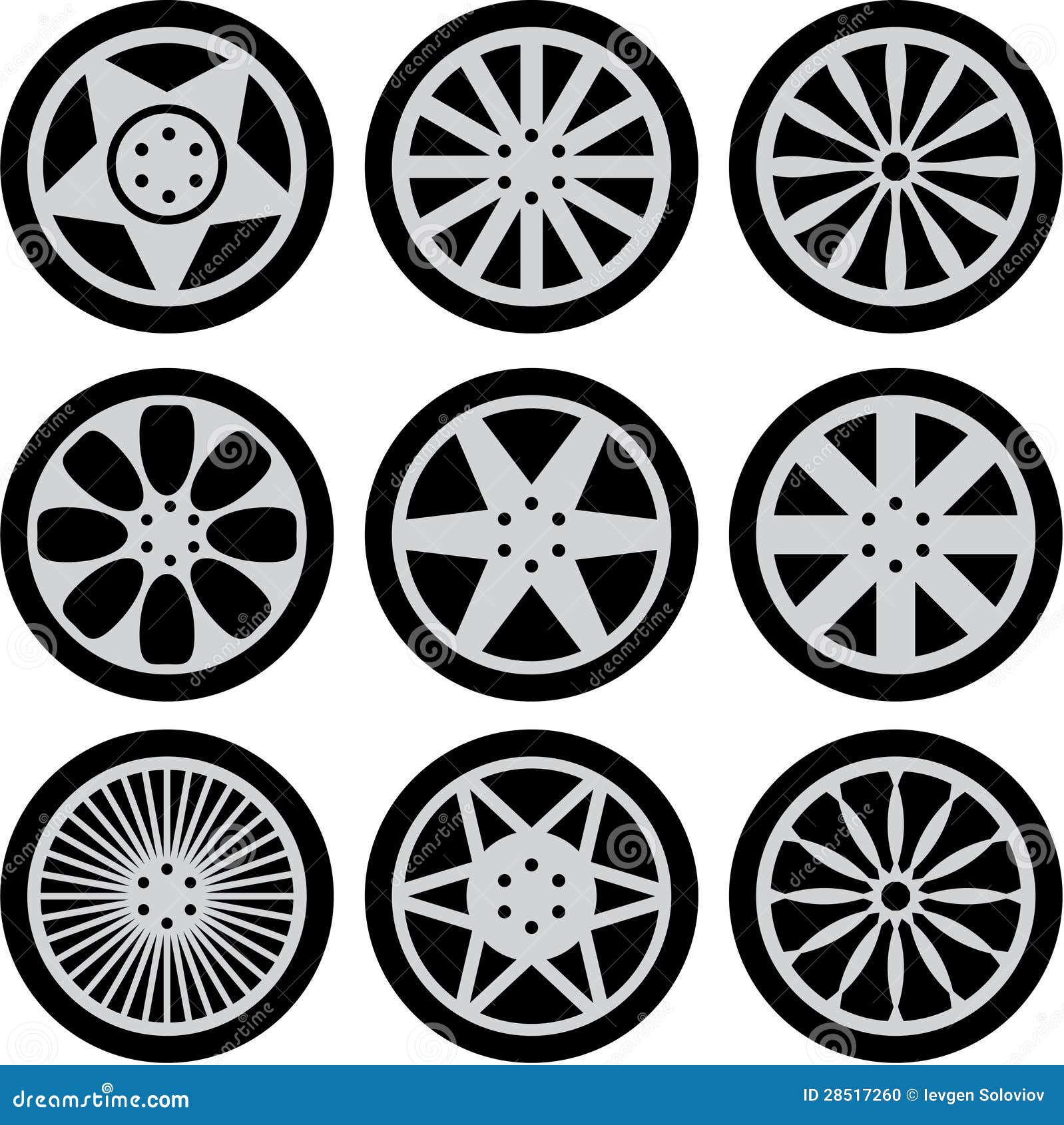 Car wheels stock vector. Illustration of circle, pattern - 28517260