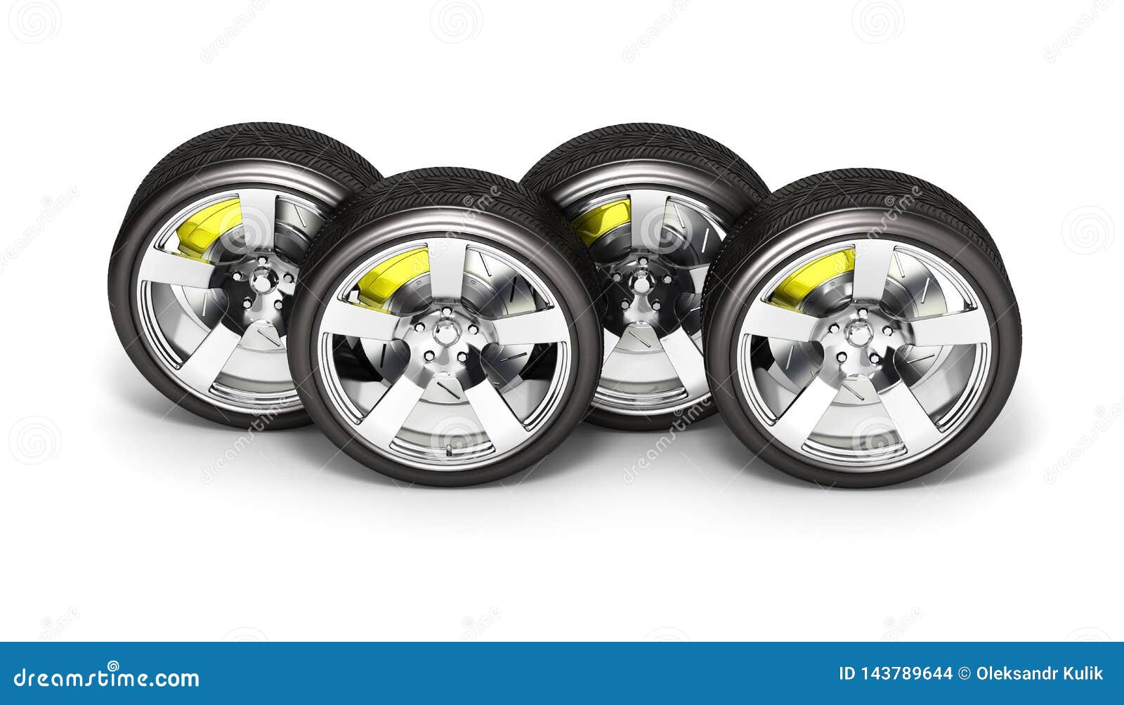 Wheels With Brake Pads. Modern Vehicle Wheels Circle Round Forms ...