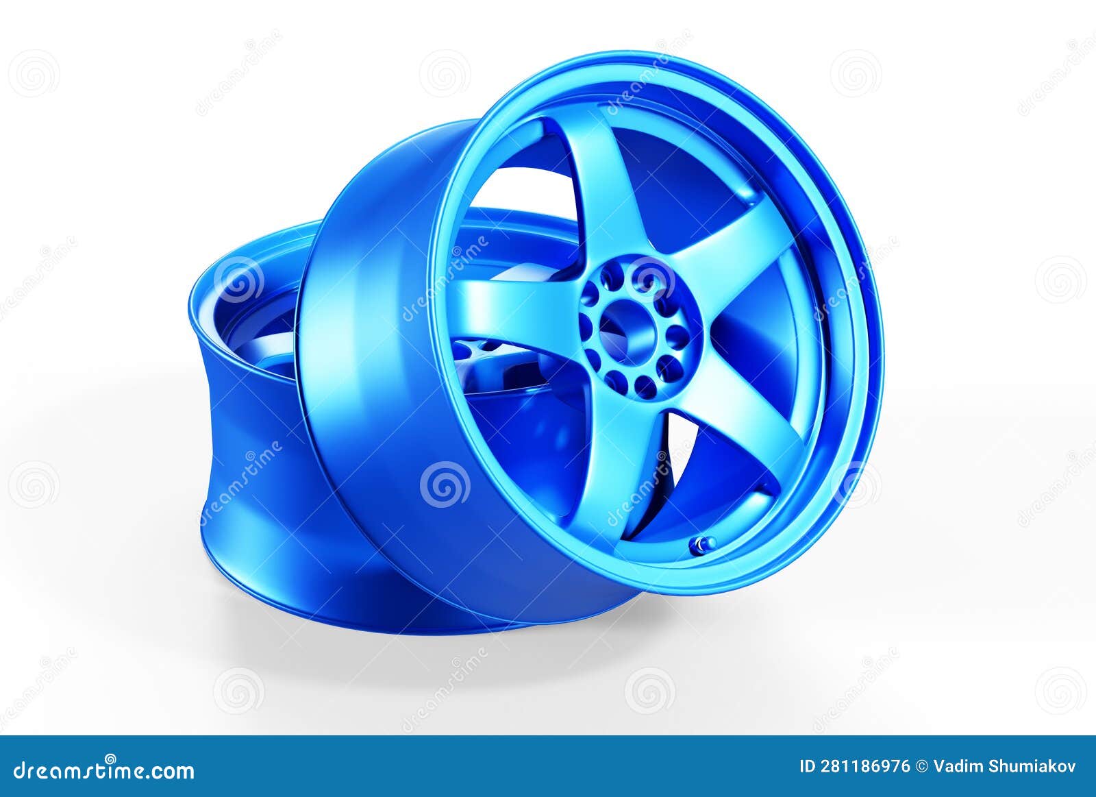 Car Wheels. 3D Render Illustration on White Background Stock ...