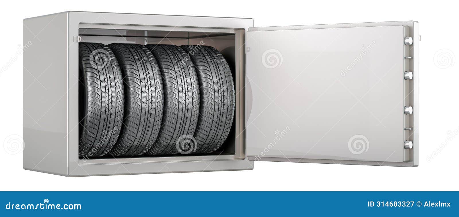 Car Wheels Inside Safe with Combination Lock, 3D Rendering Stock ...