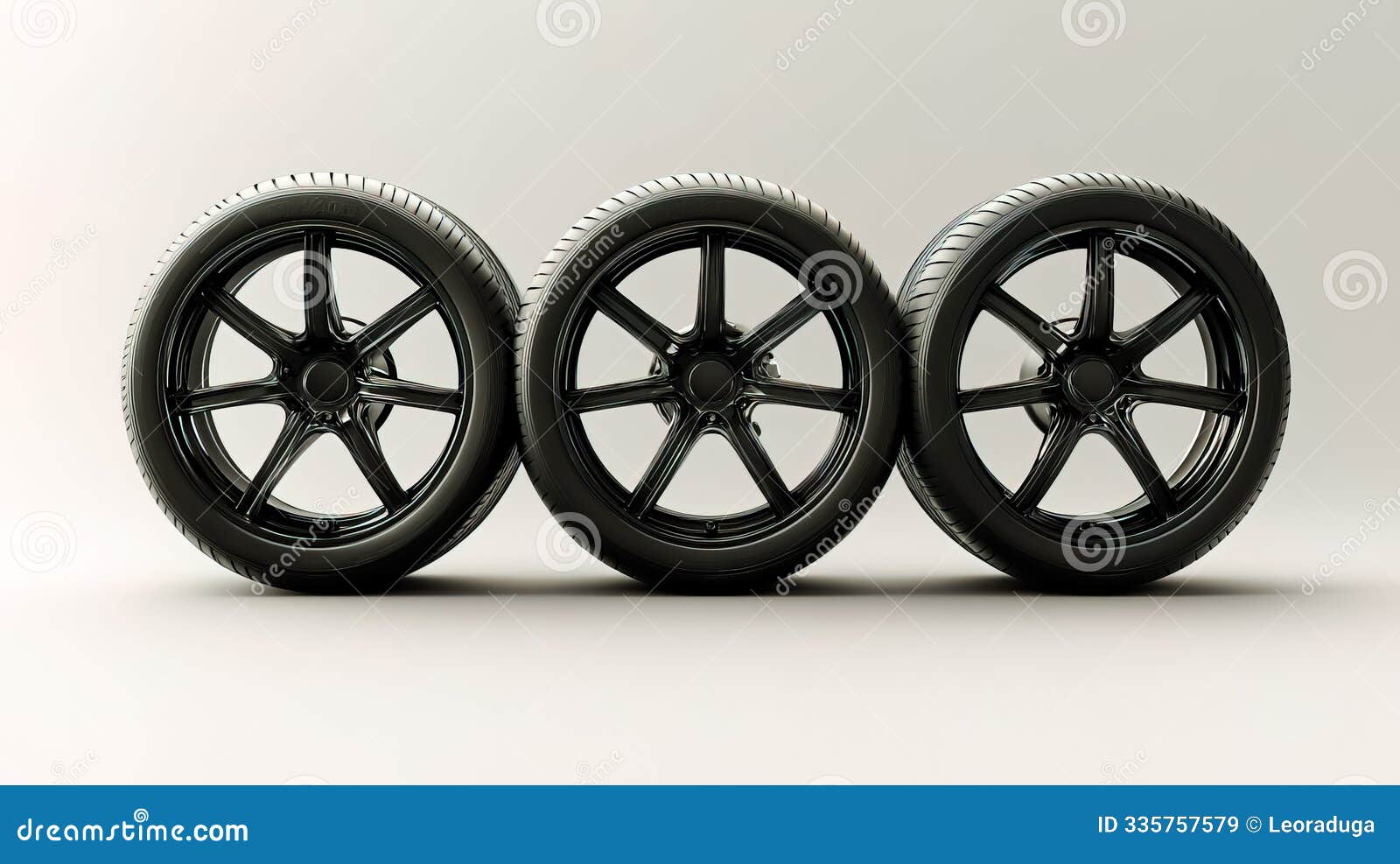 Car Wheels Isolated, in a Row Stock Illustration - Illustration of ...