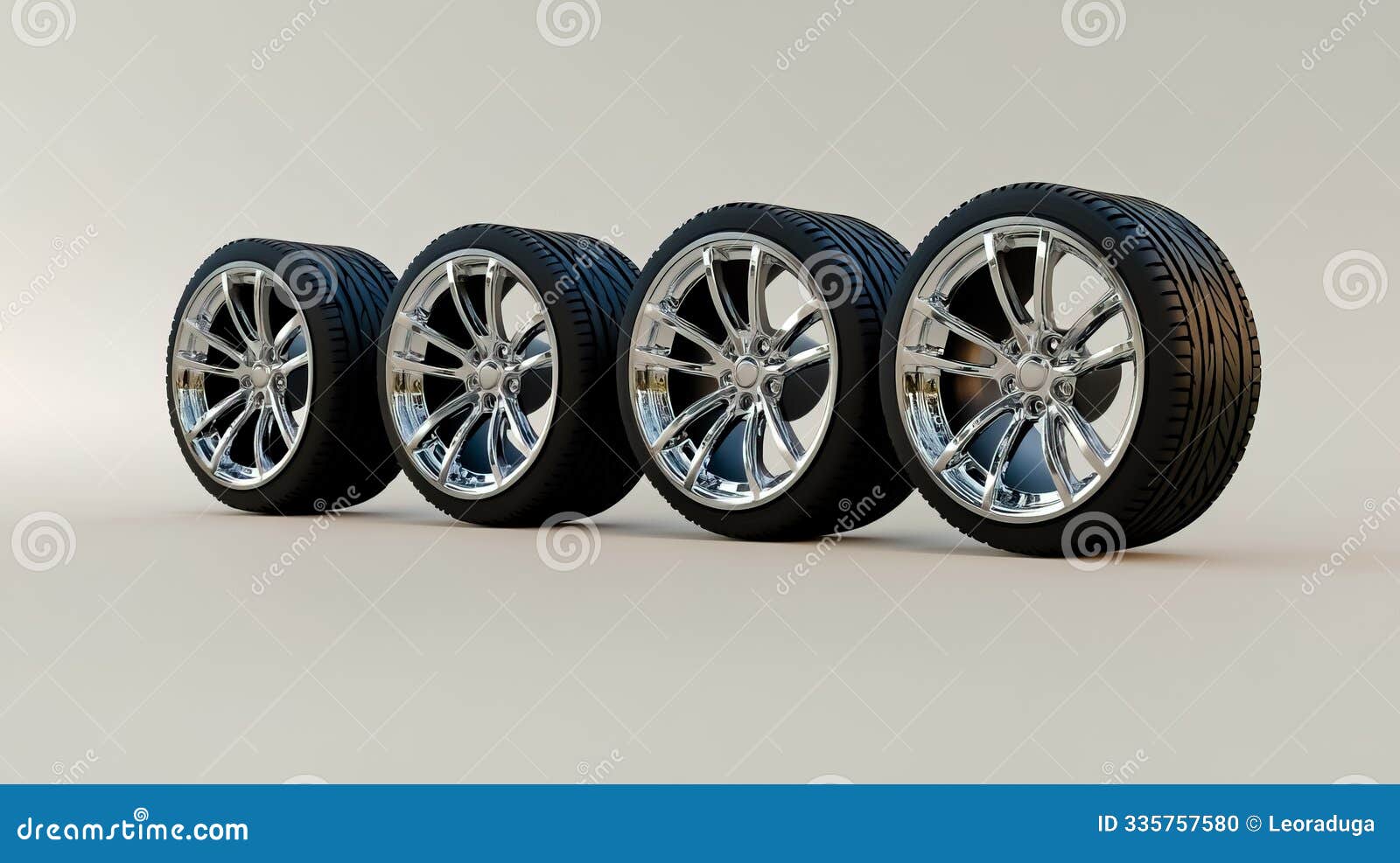 Car Wheels Isolated, in a Row Stock Illustration - Illustration of auto ...