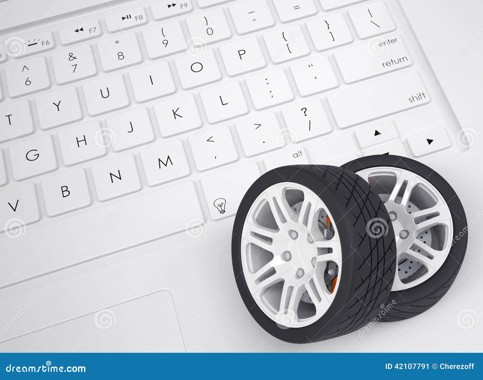 Car wheels on the keyboard stock illustration. Illustration of input ...