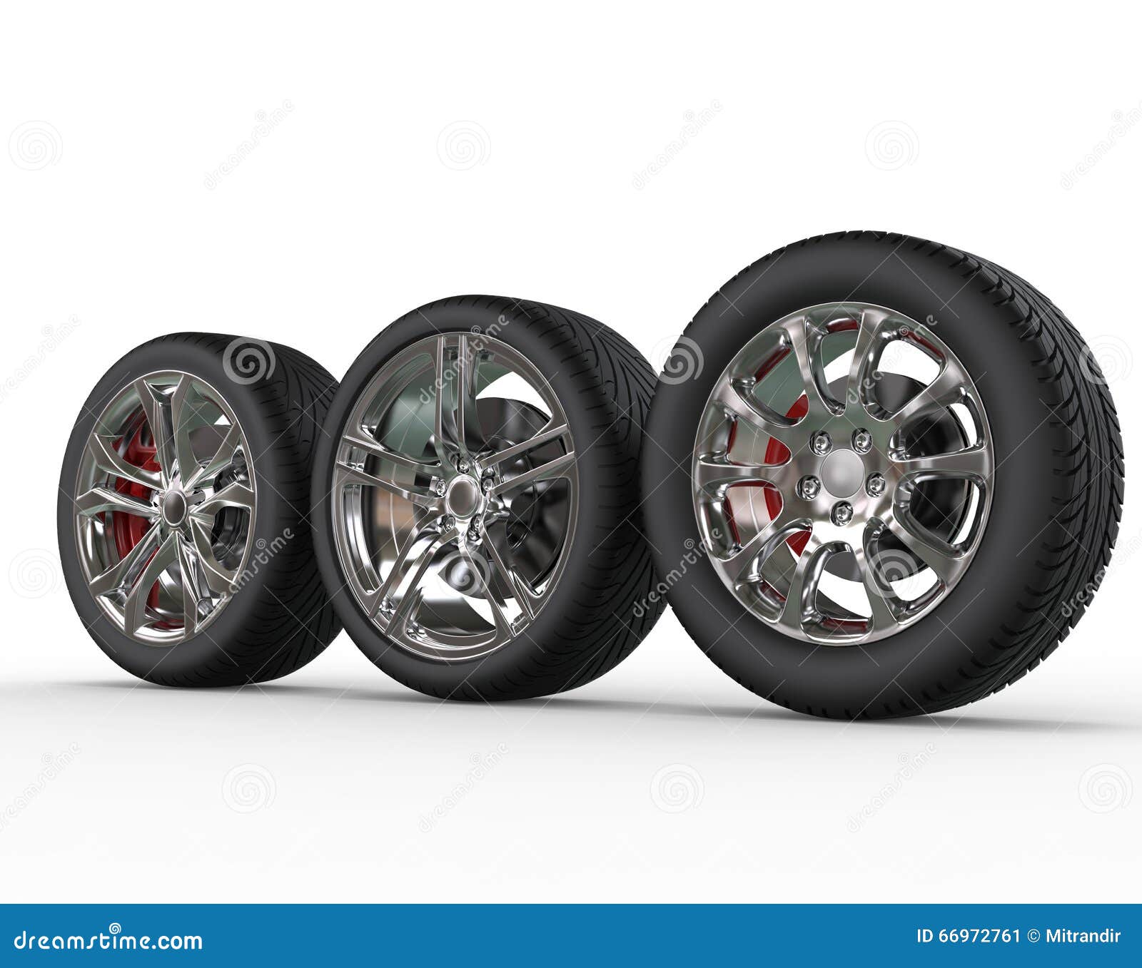 Car Wheels - Rims Variations - Side View Stock Illustration ...