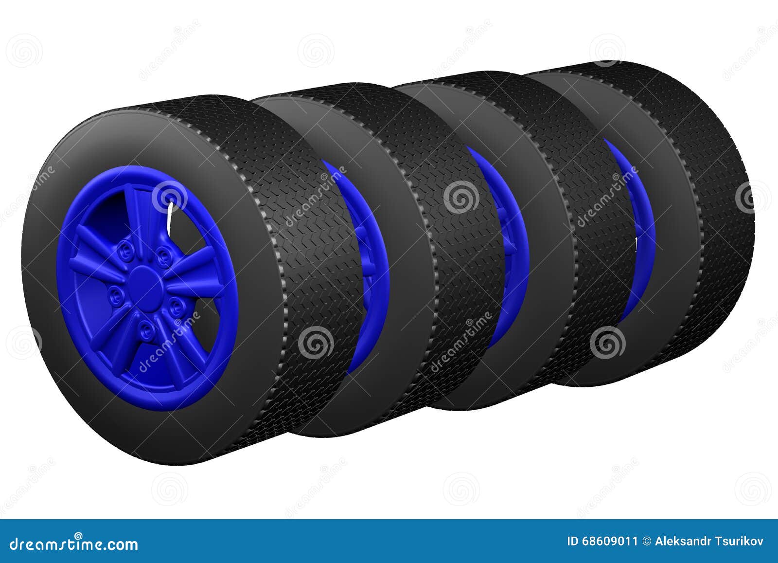 Car wheels stock illustration. Illustration of rendered - 68609011