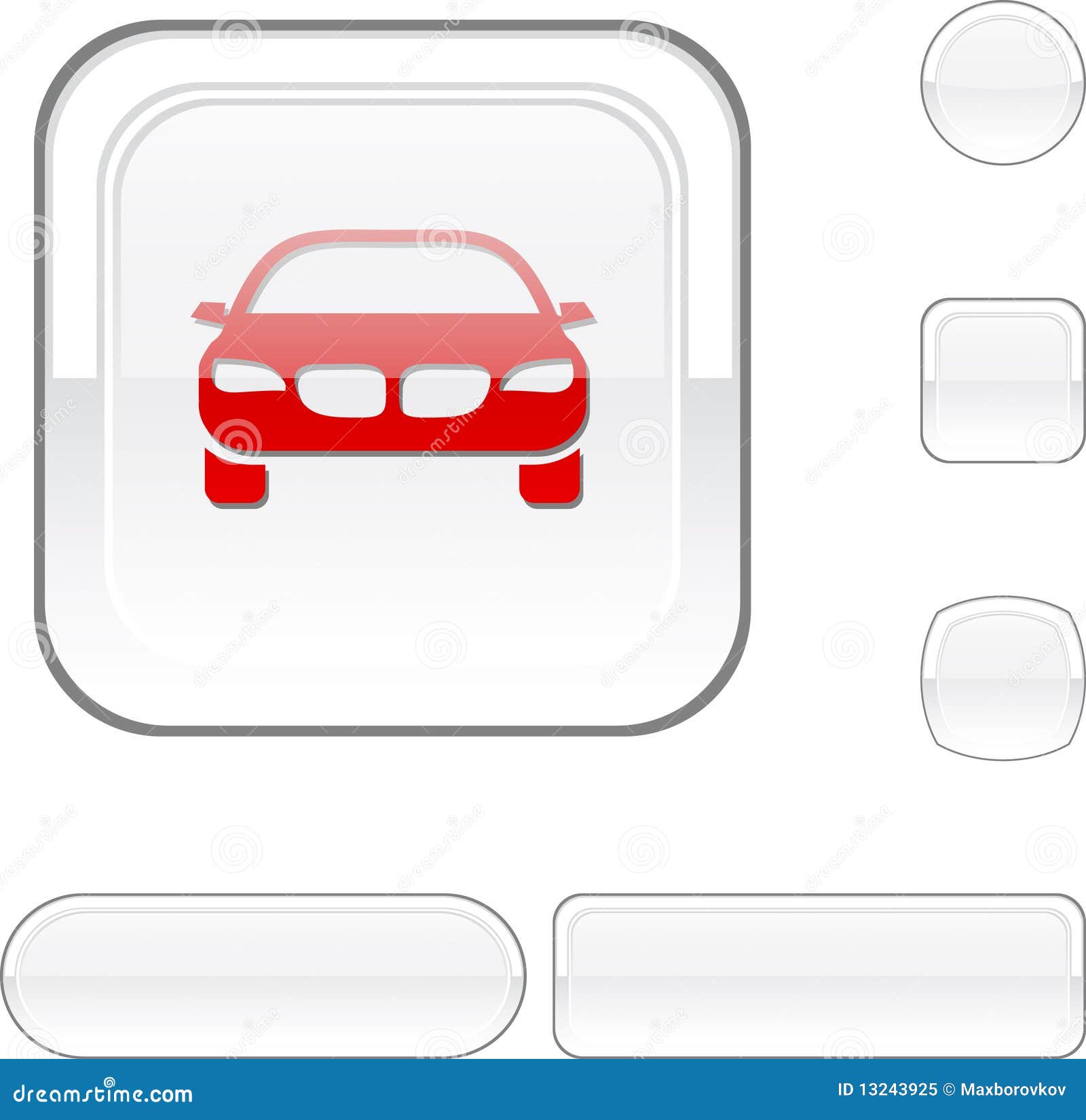 Car white button. stock vector. Illustration of reflection - 13243925