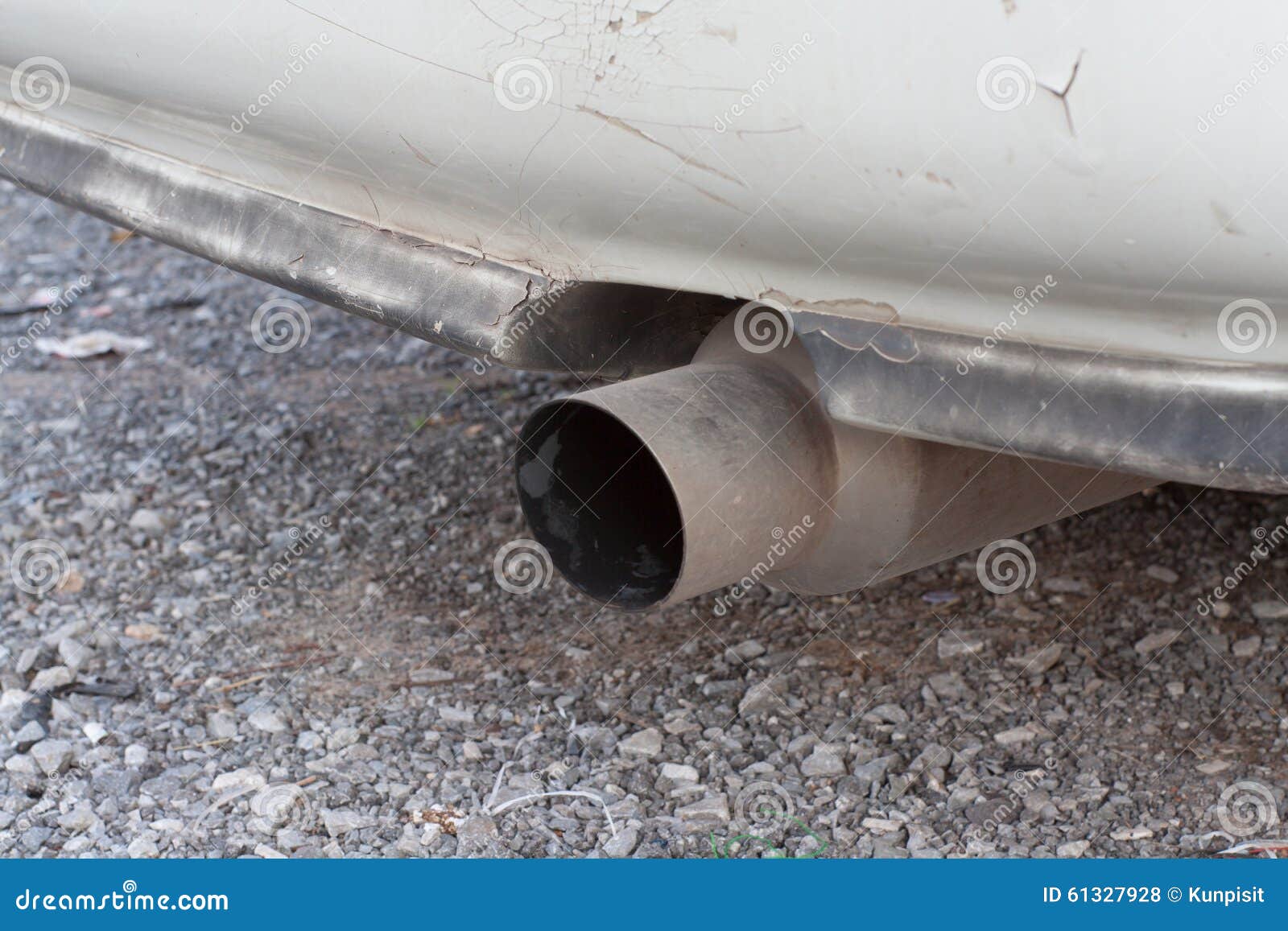 Car stock photo. Image of exhaust, close, dirty, damage - 61327928