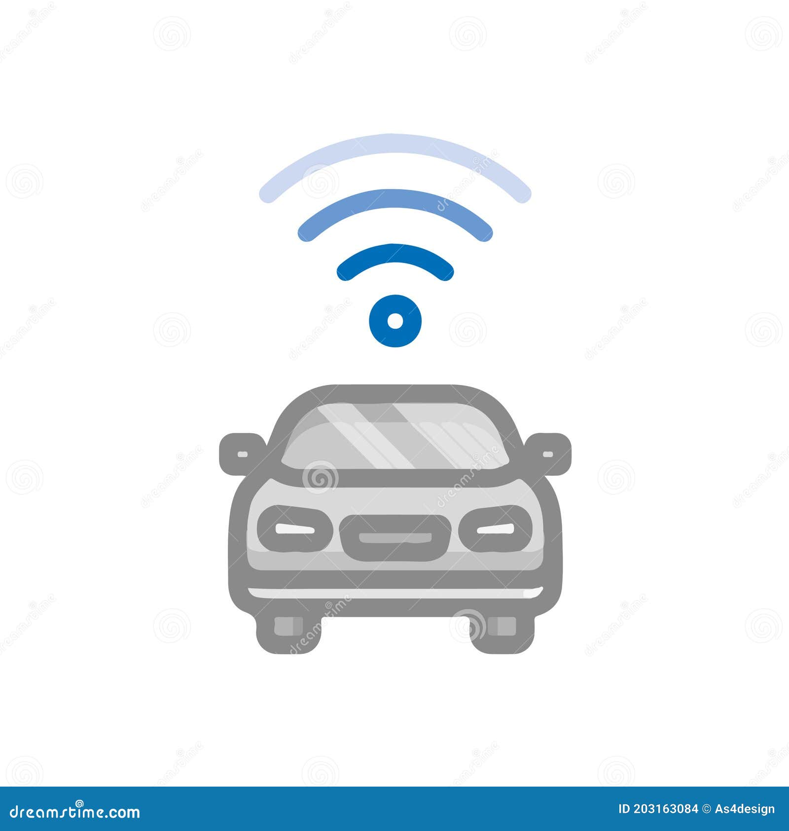 Car WiFi or Wireless Network Icon Symbol in Flat Style Stock ...