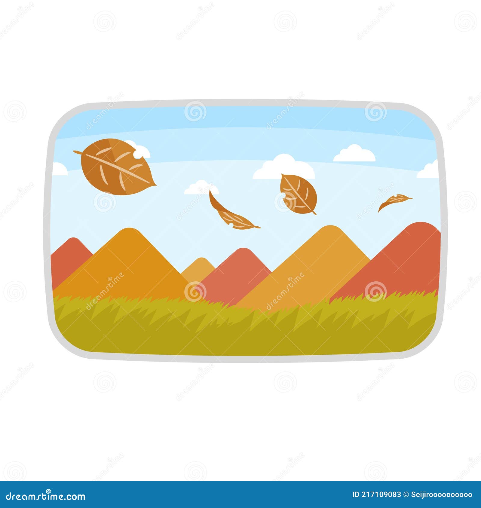 Car window. Autumn scenery stock vector. Illustration of clip - 217109083