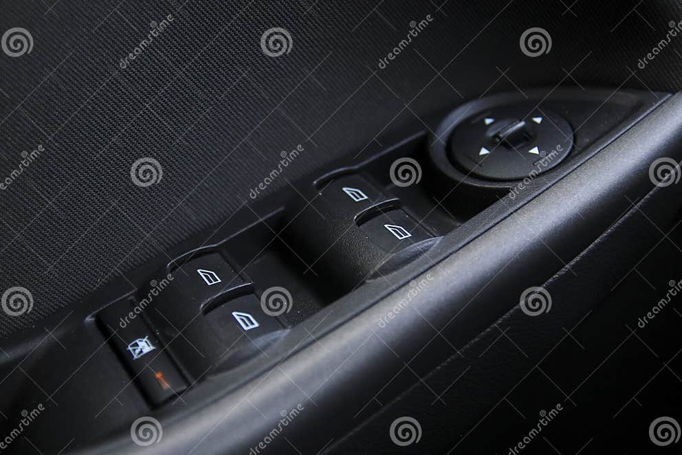 Car Window Control Buttons. Stock Image - Image of display, leather ...