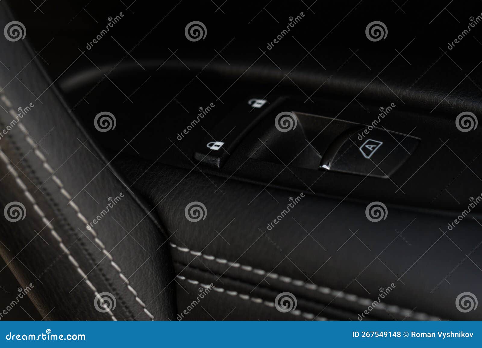 Car window control panel. stock photo. Image of elevating - 267549148
