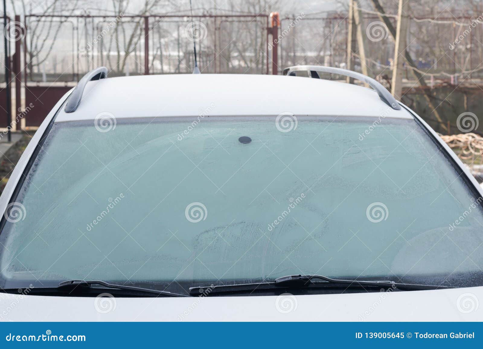 A Frozen Windscreen of a Car One Morning Stock Image - Image of frozen ...