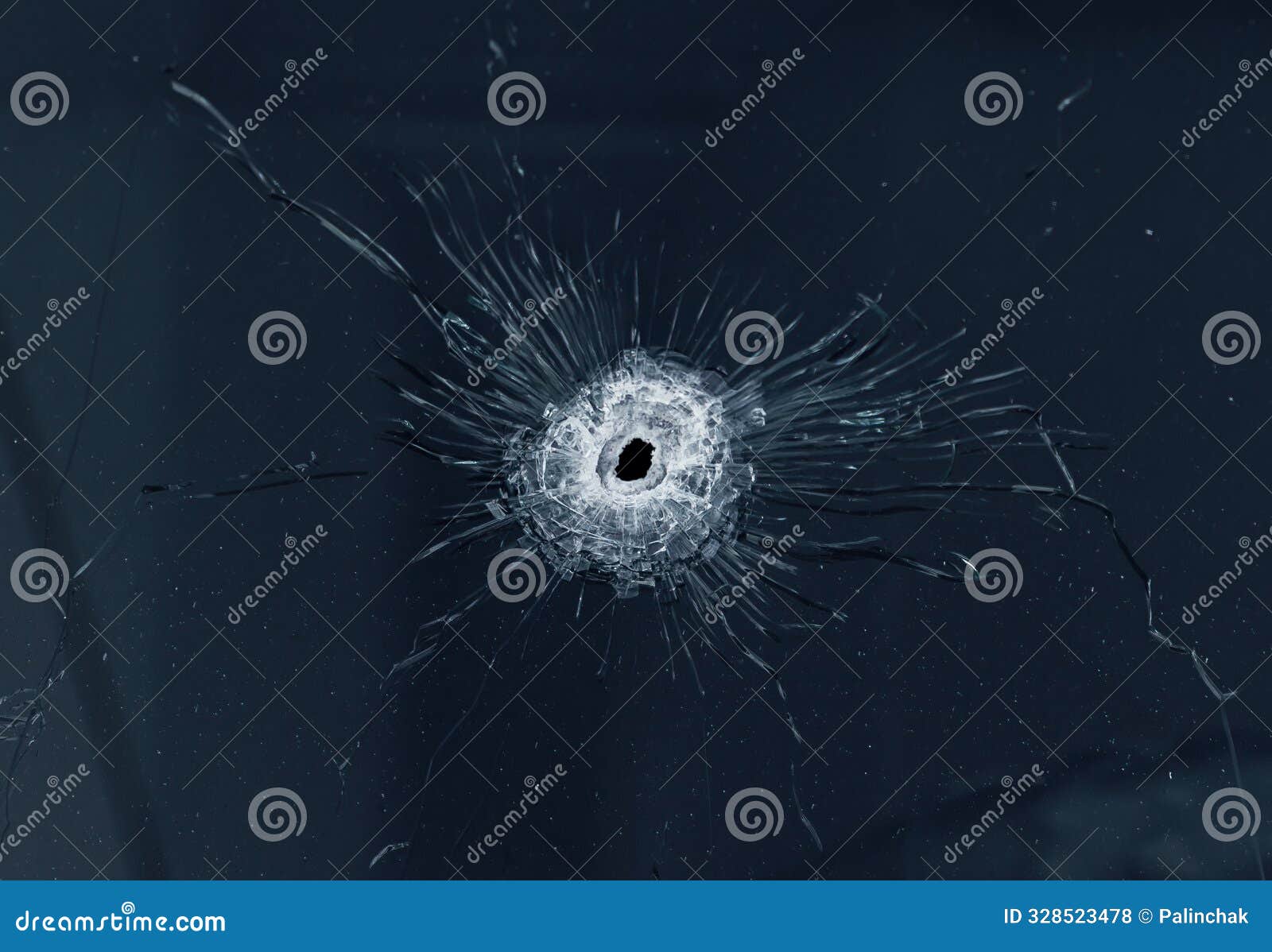 Glass Punctured by a Bullet Stock Photo - Image of scratch, crack ...