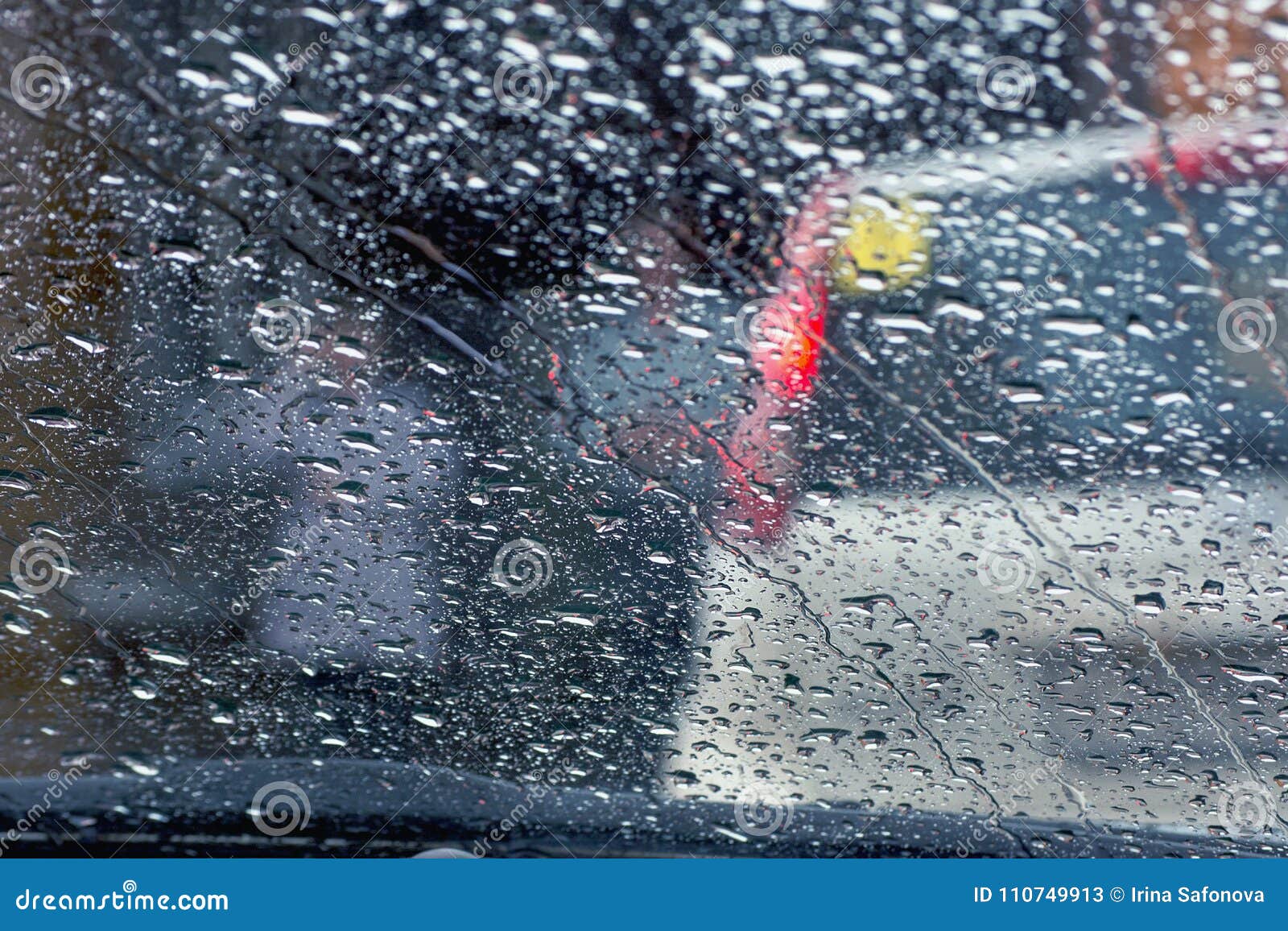 Car Window in Raindrops Blurred Background Stock Image - Image of ...