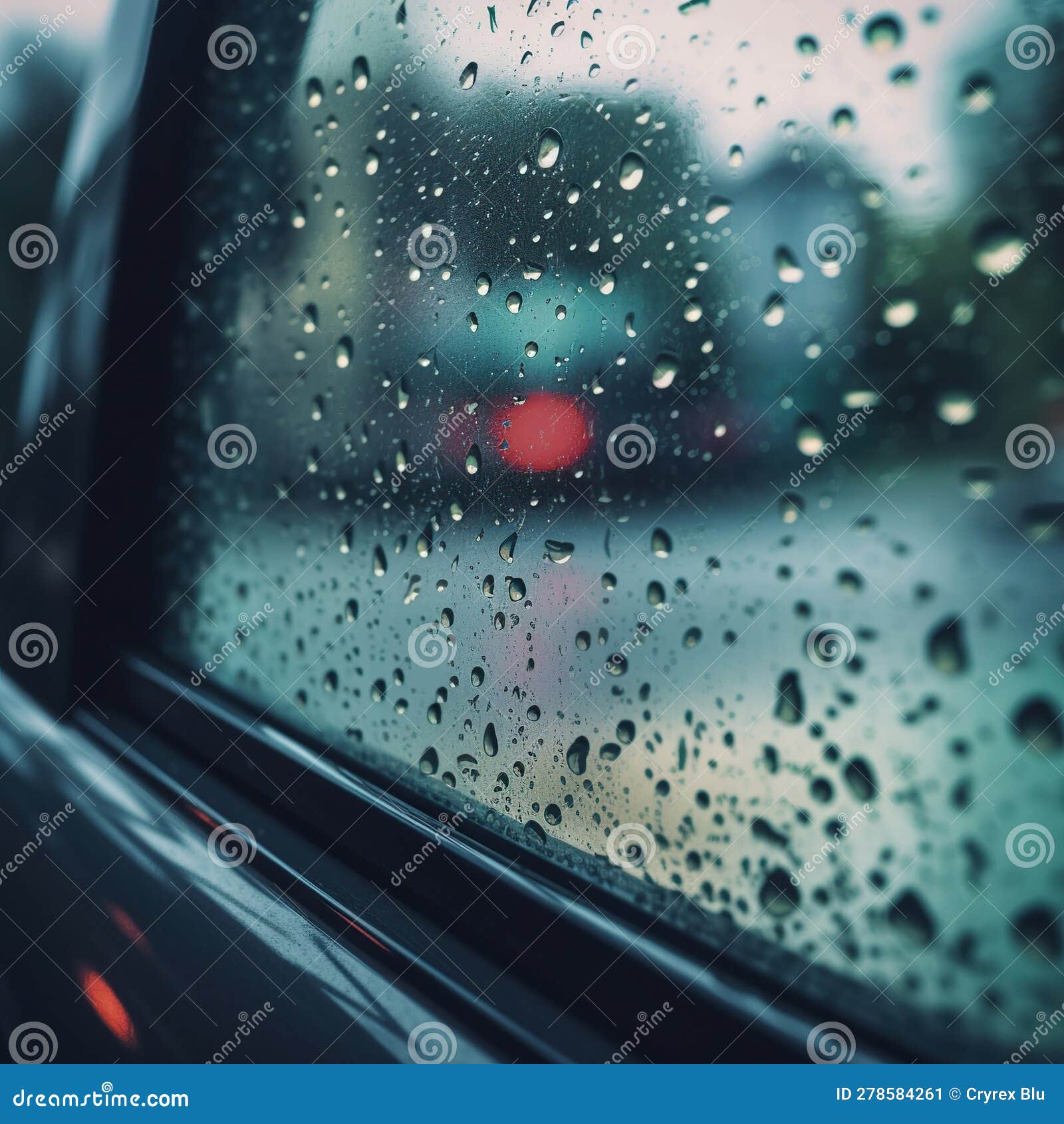 Car window on rainy day stock illustration. Illustration of weather ...