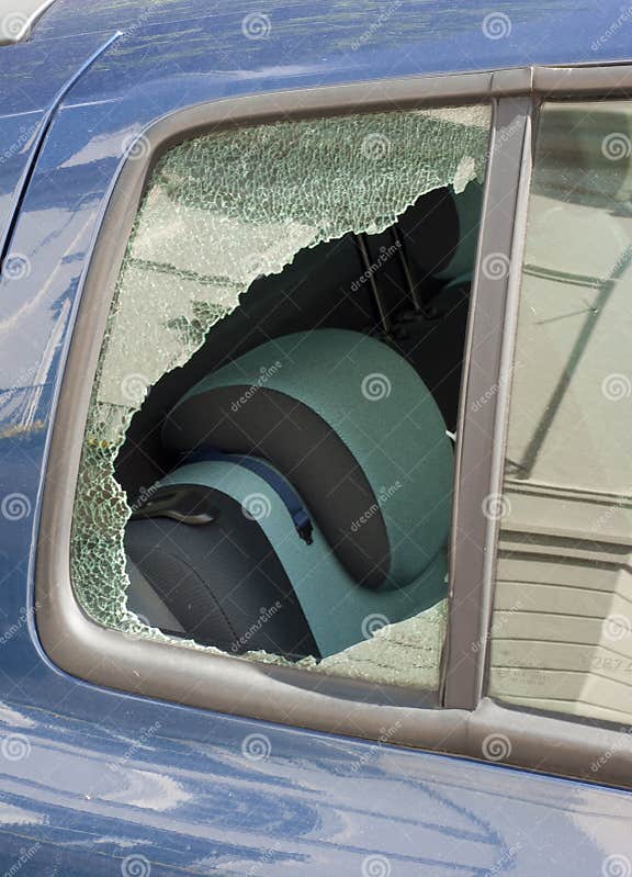 Car window smashed stock image. Image of fear, glass - 14177719