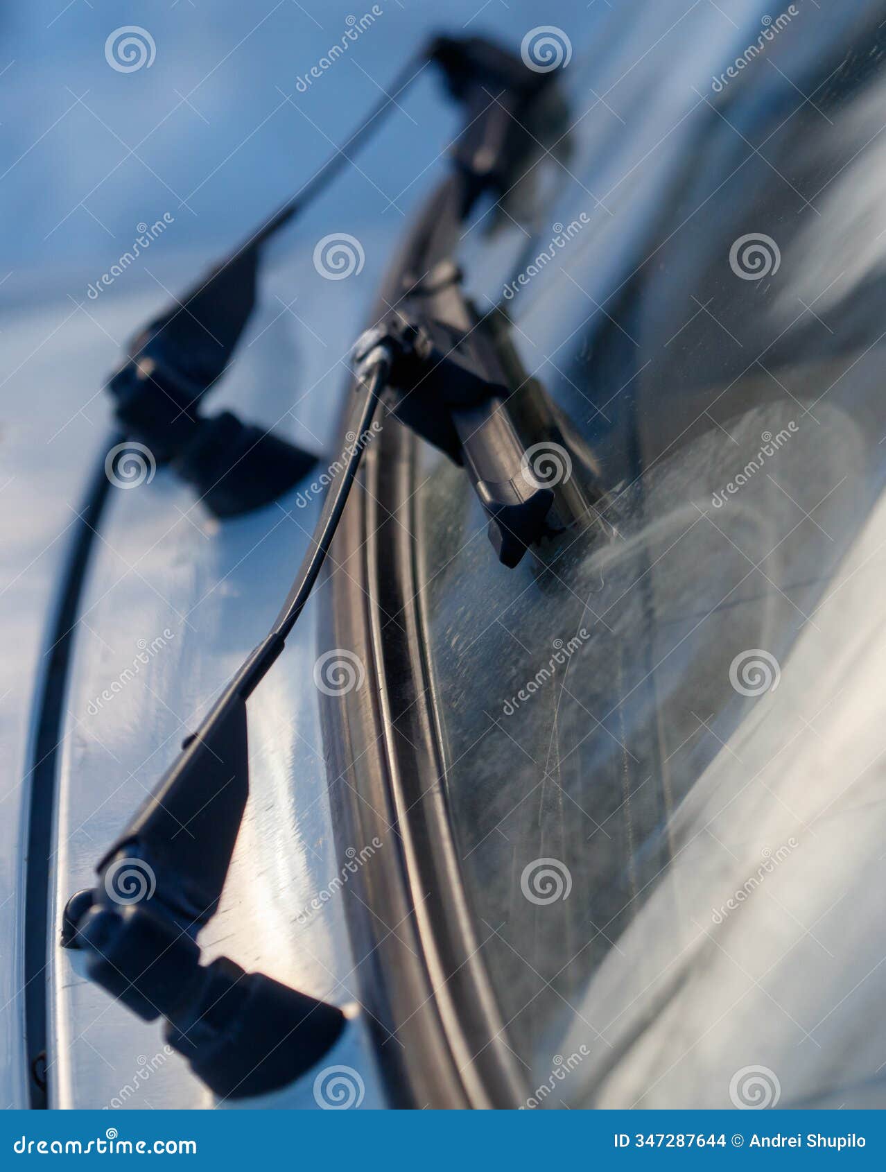 A Car Window with Wipers on it Stock Photo - Image of window, chrome ...