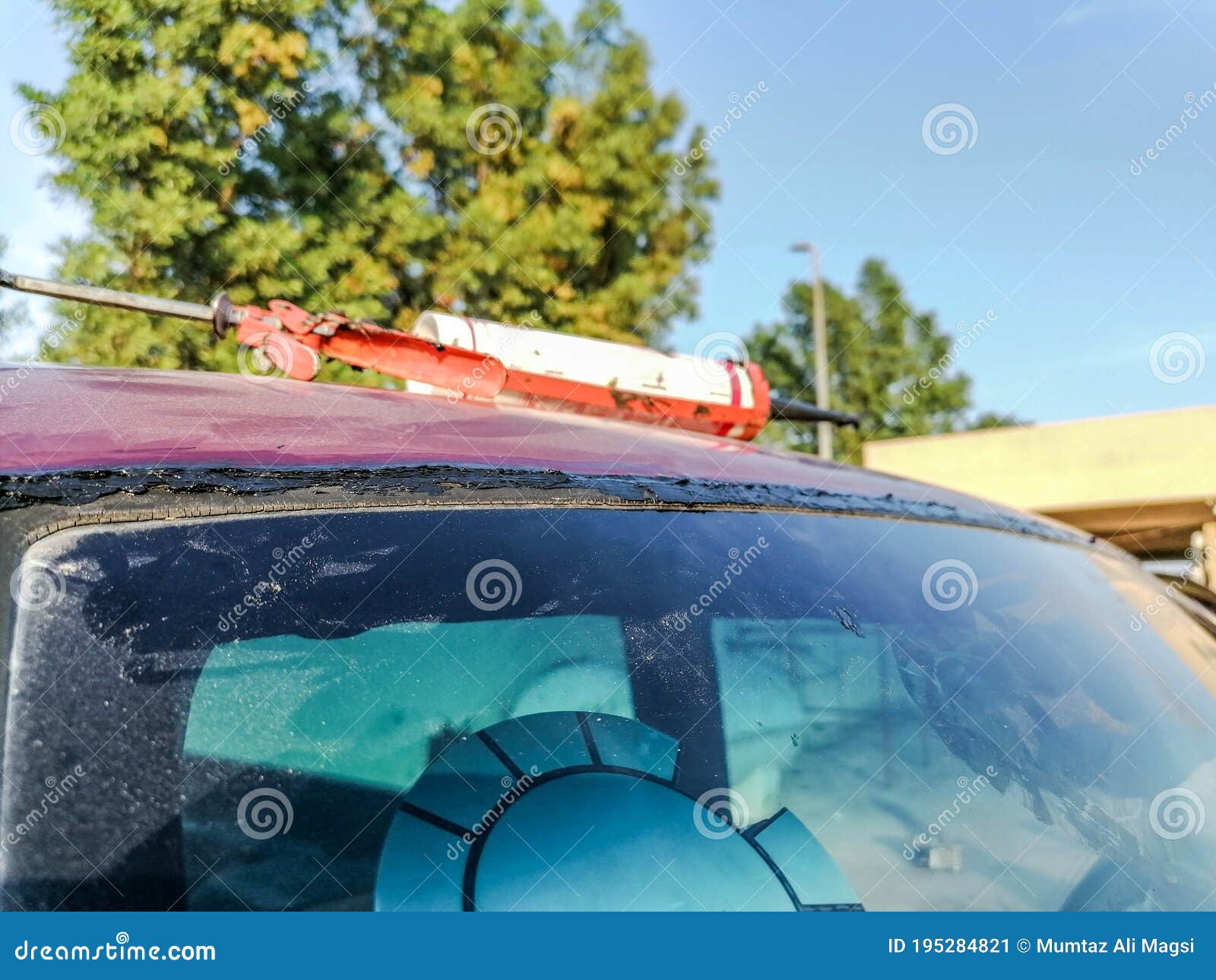 A Car Windscreen is Being Repaired after Damaged Stock Image - Image of ...