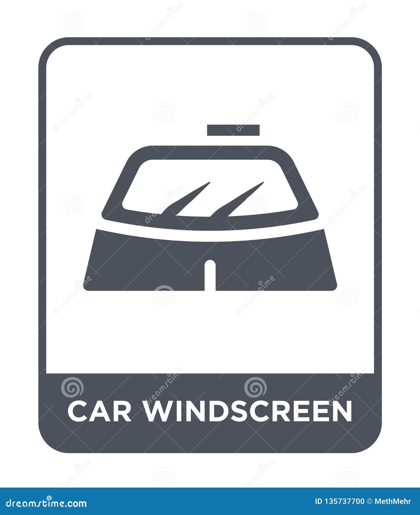 Car Windscreen Icon in Trendy Design Style. Car Windscreen Icon ...
