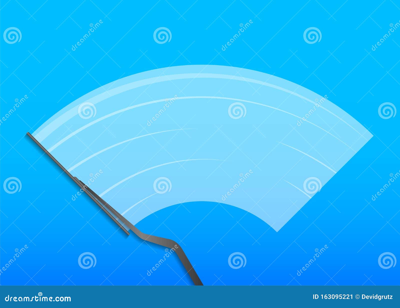 Car Windscreen Wipe Glass, Wiper Cleans the Windshield. Vector Stock ...