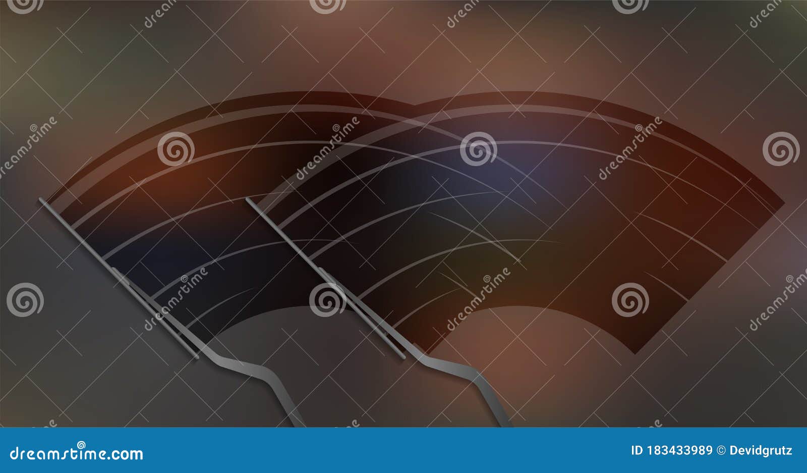 Car Windscreen Wipe Glass, Wiper Cleans the Windshield. Vector Stock ...