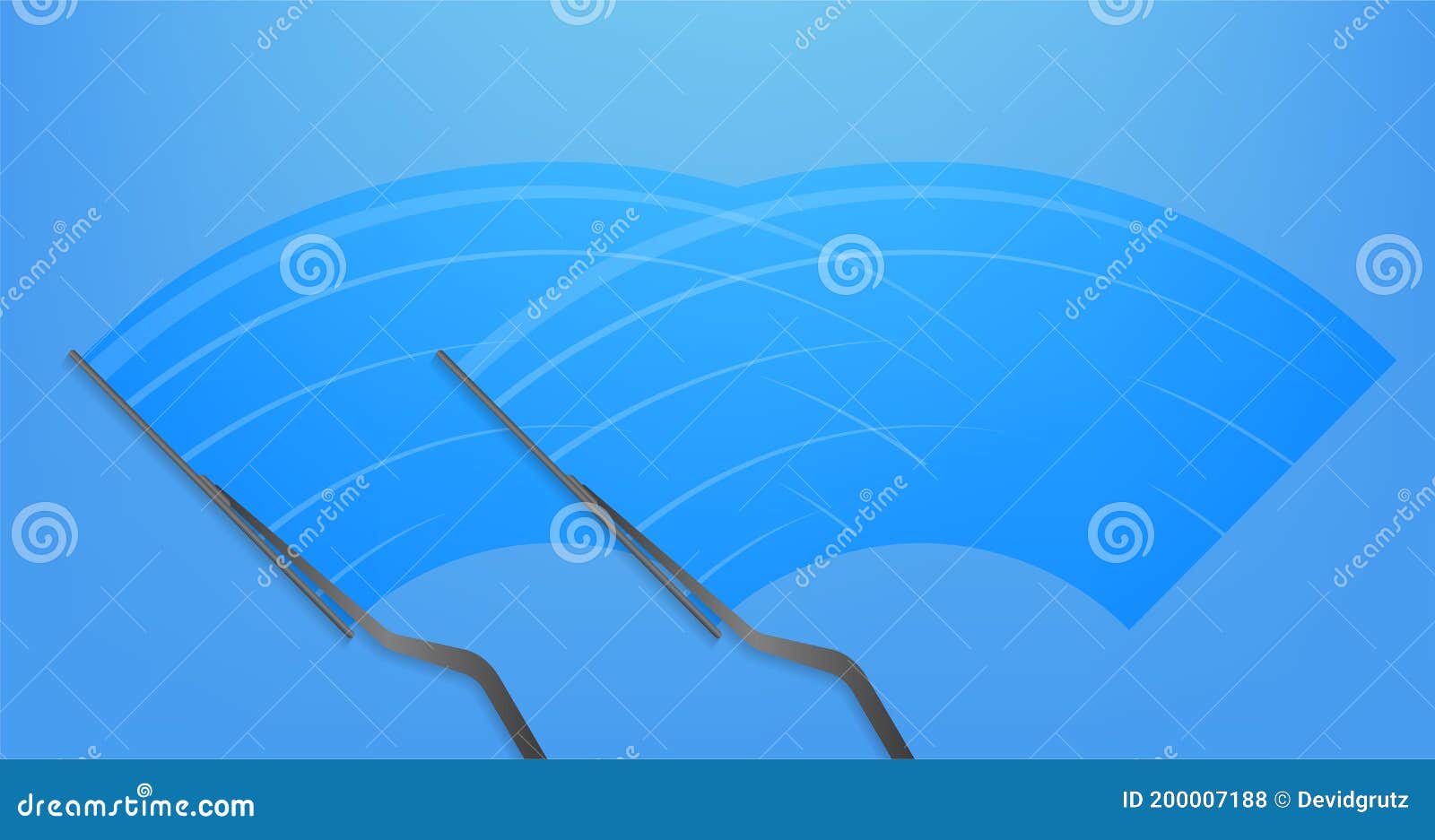 Car Windscreen Wipe Glass, Wiper Cleans the Windshield. Vector Stock ...