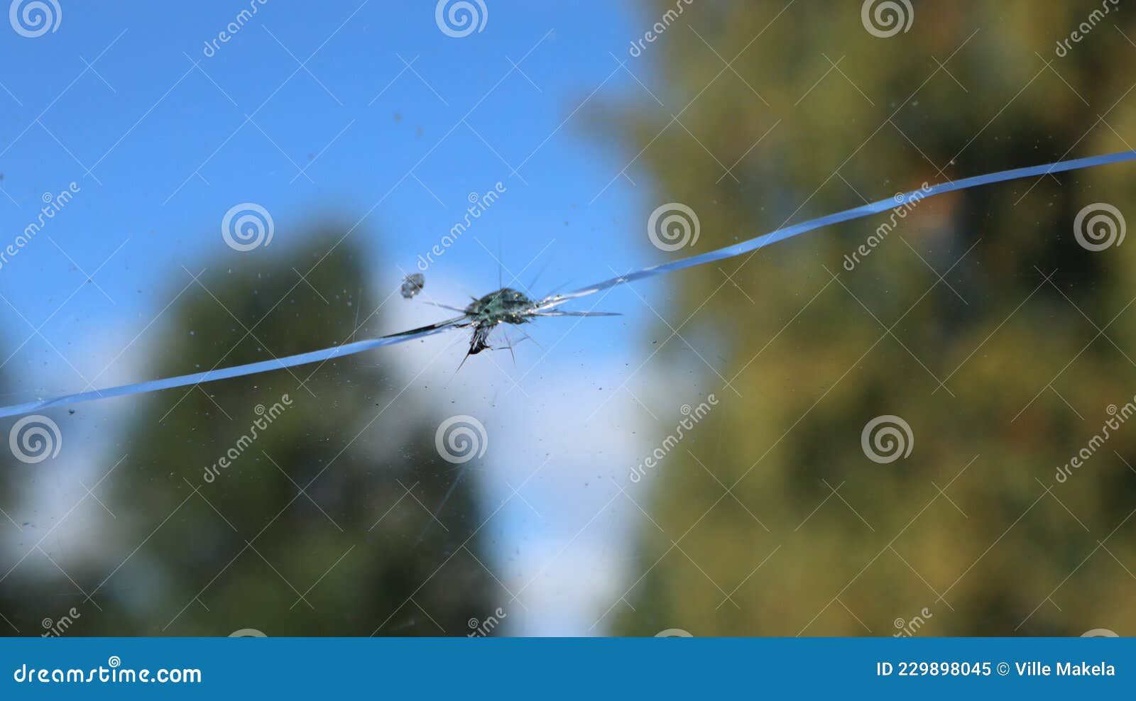 The Car Windshield is Broken when a Stone Strikes it Stock Image ...