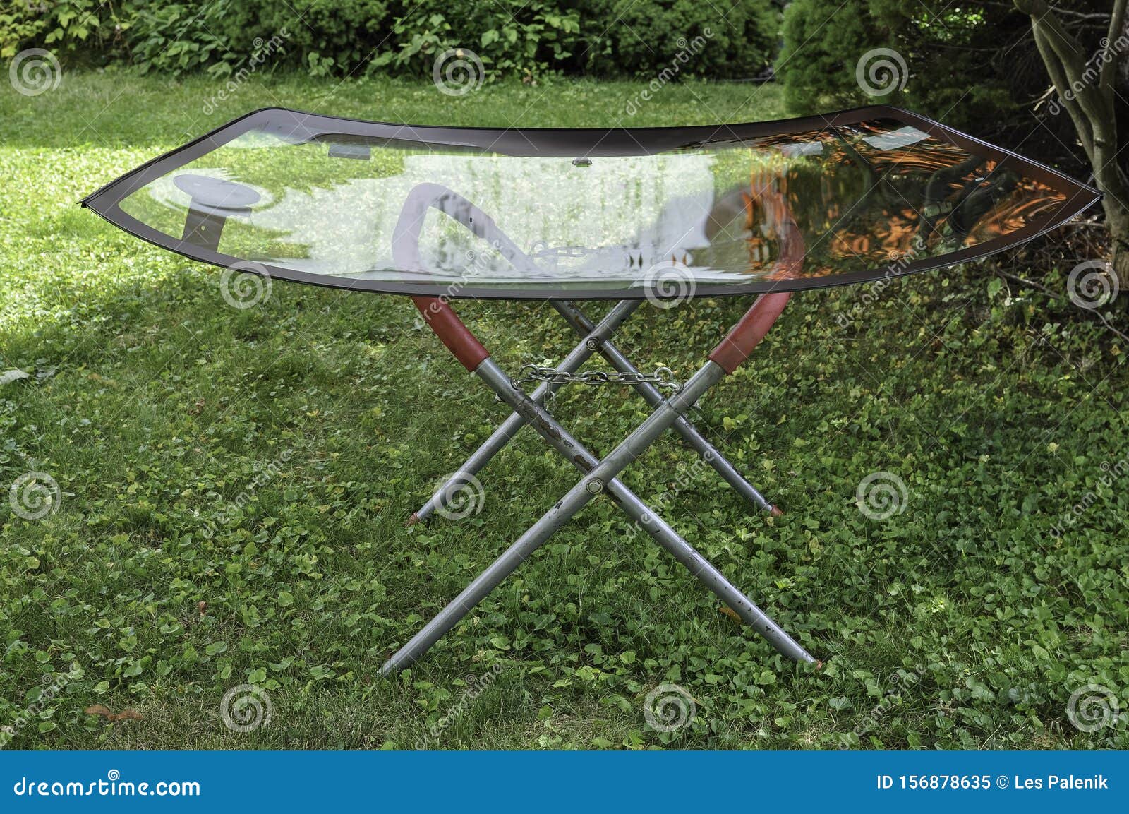 Car Windshield on a Metal Stand Stock Image - Image of yard, summer ...