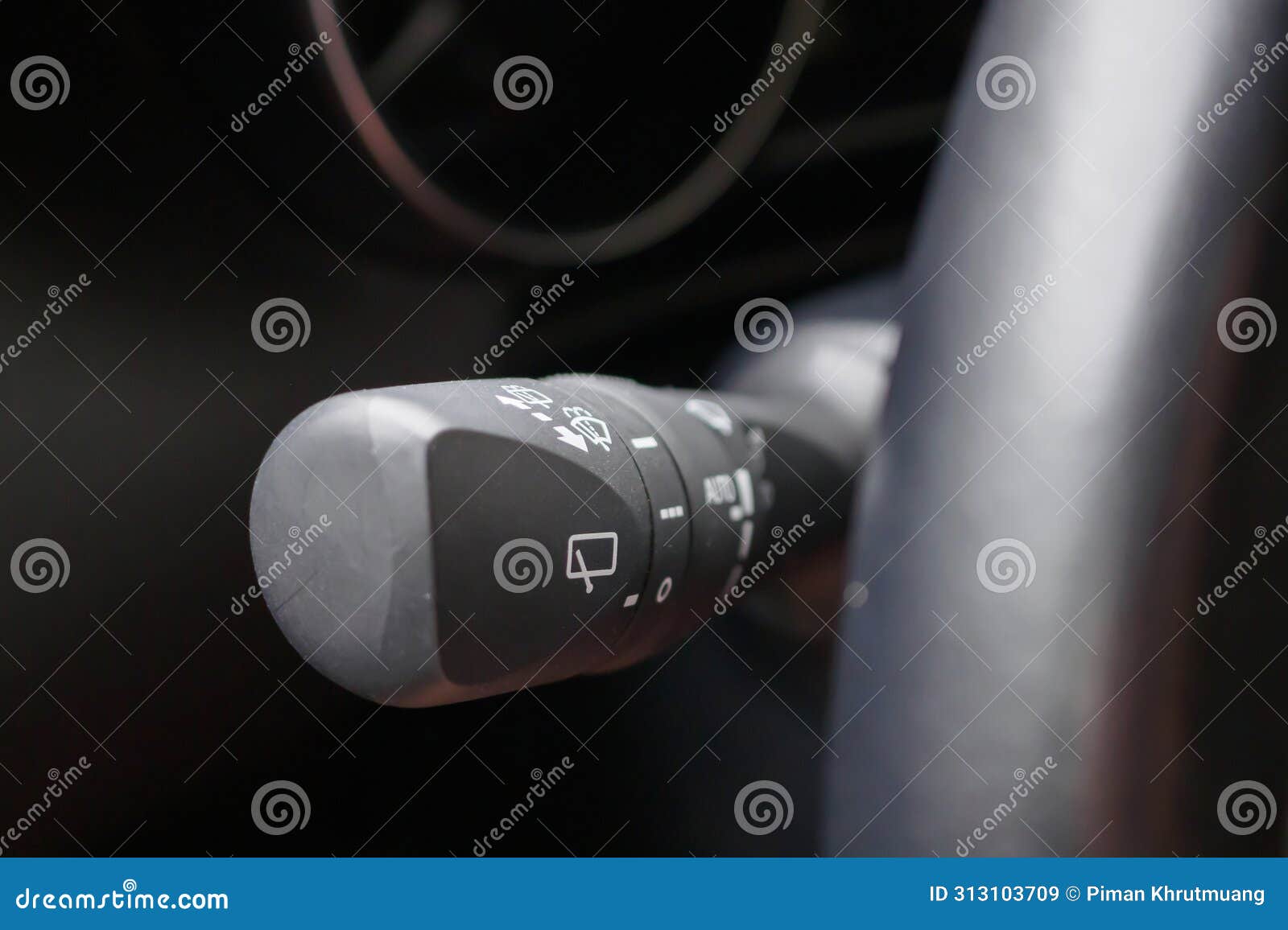 Car Windshield Rain Wiper Control Switch Stock Image - Image of ...