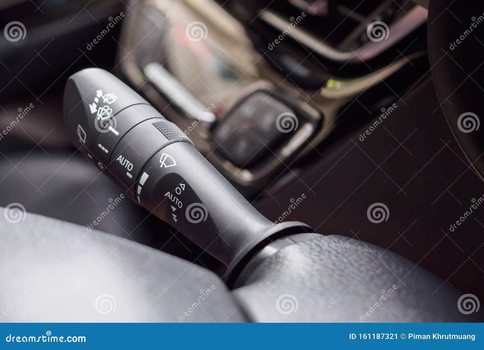 Car Windshield Rain Wiper Control Switch Closeup Stock Image - Image of ...