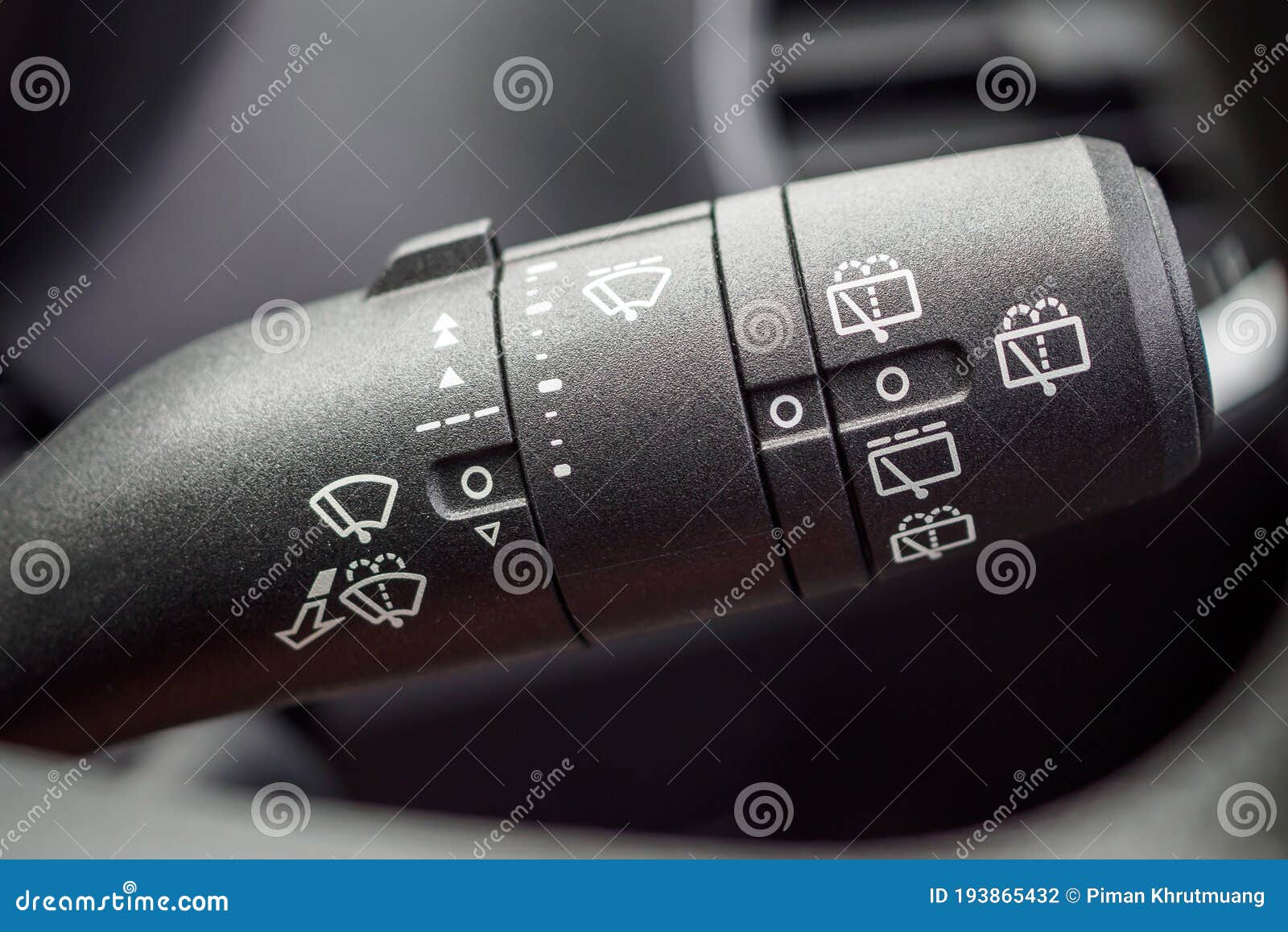 Car Windshield Rain Wiper Control Switch Closeup Stock Photo - Image of ...