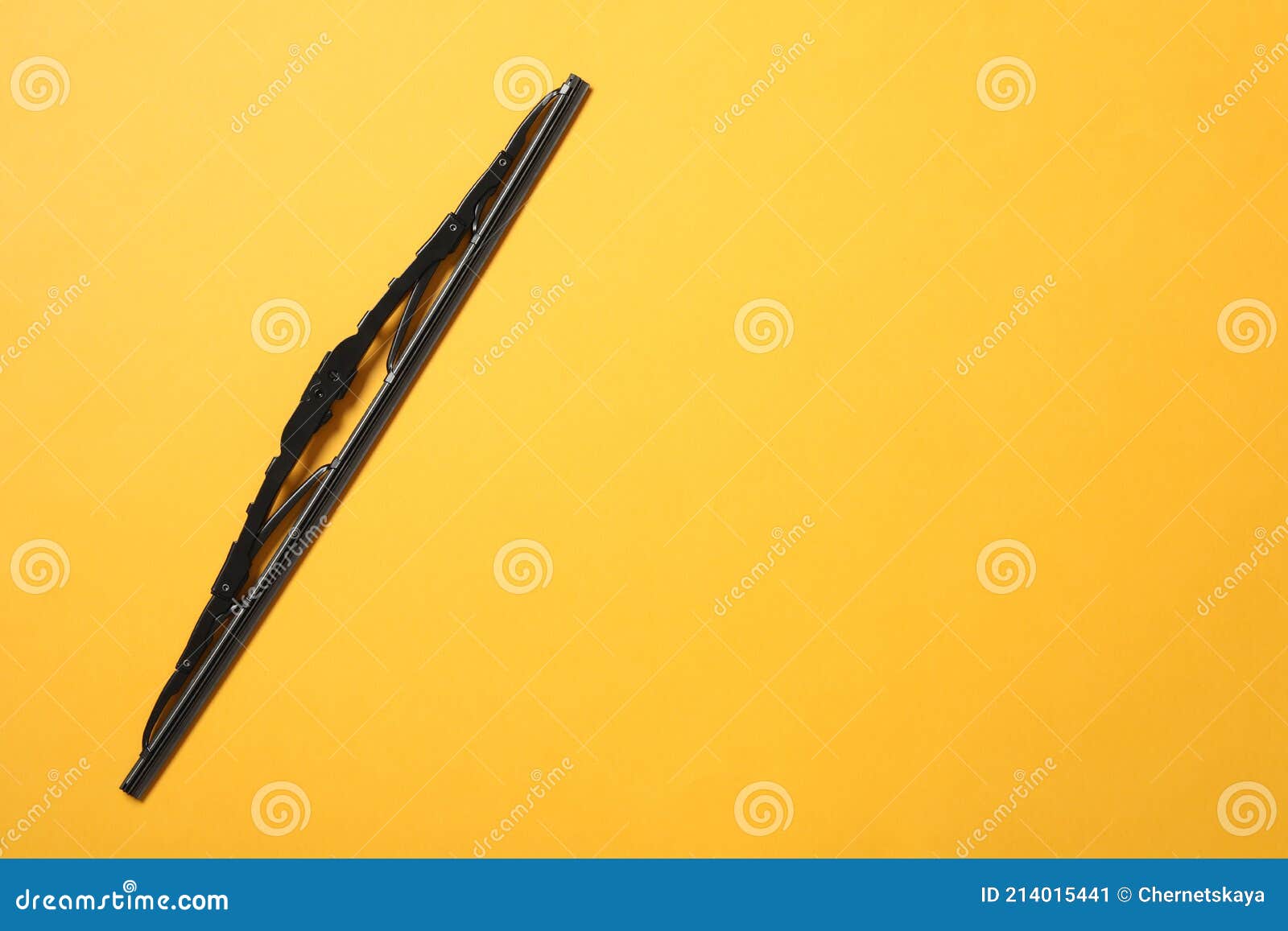 Car Windshield Wiper on Yellow Background, Top View. Space for Text ...