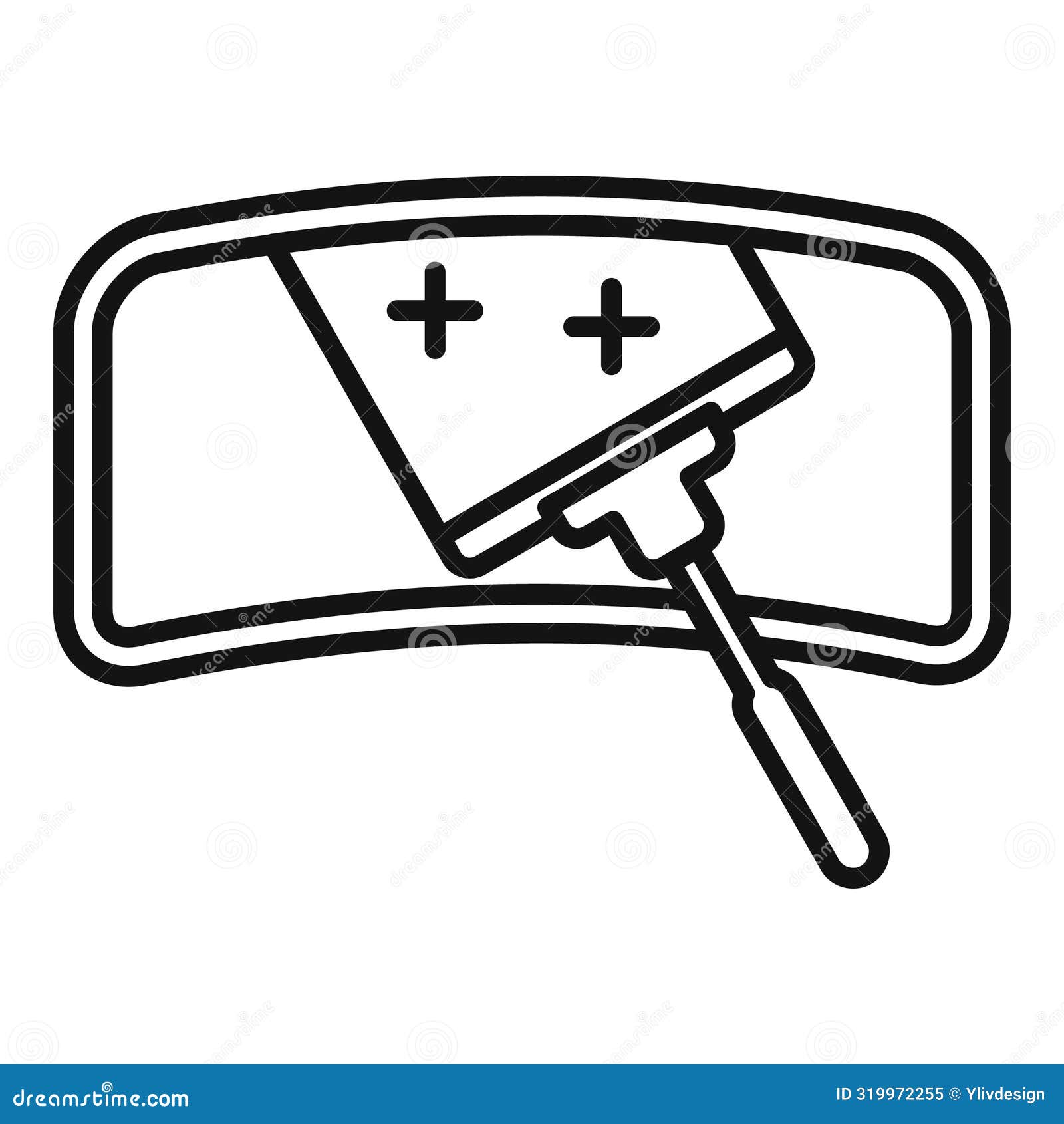 Car Windshield with Wipers Icon Stock Illustration - Illustration of ...