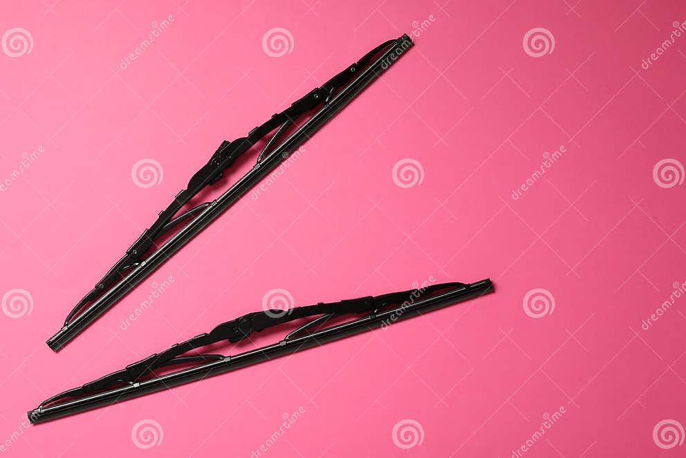 Car Windshield Wipers on Pink Background, Flat Lay Stock Photo - Image ...