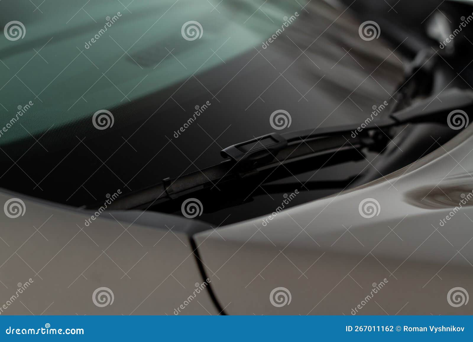 Car Windwhield Wiper Close Up. Stock Photo - Image of modern ...