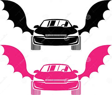 Car with wings stock vector. Illustration of race, icon - 49277239