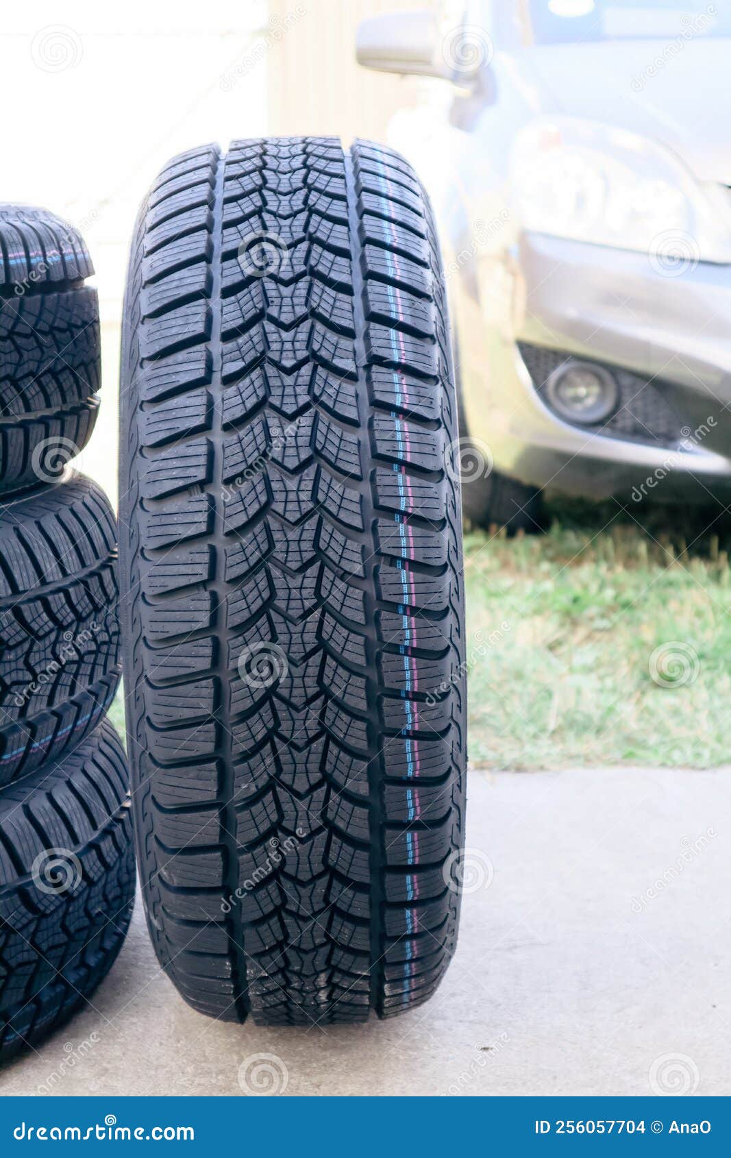 Car Winter Tire Texture Plan. Tread Pattern. Rubber Wheels for Winter ...