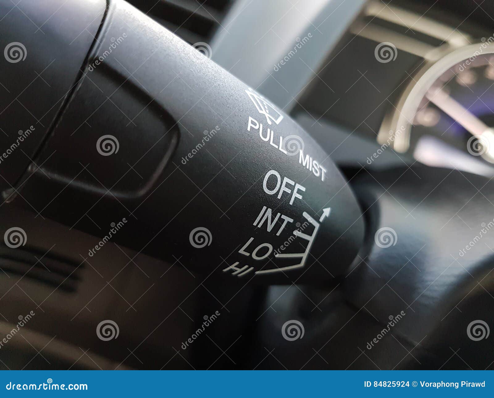 Car wiper control stock photo. Image of drive, interior - 84825924