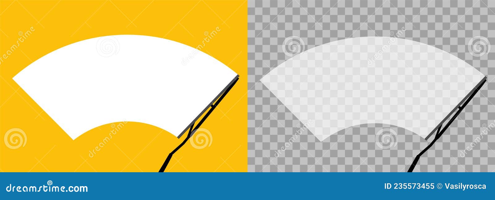 Car Wiper Windshield Winter Clean Front Window Background. Vector ...