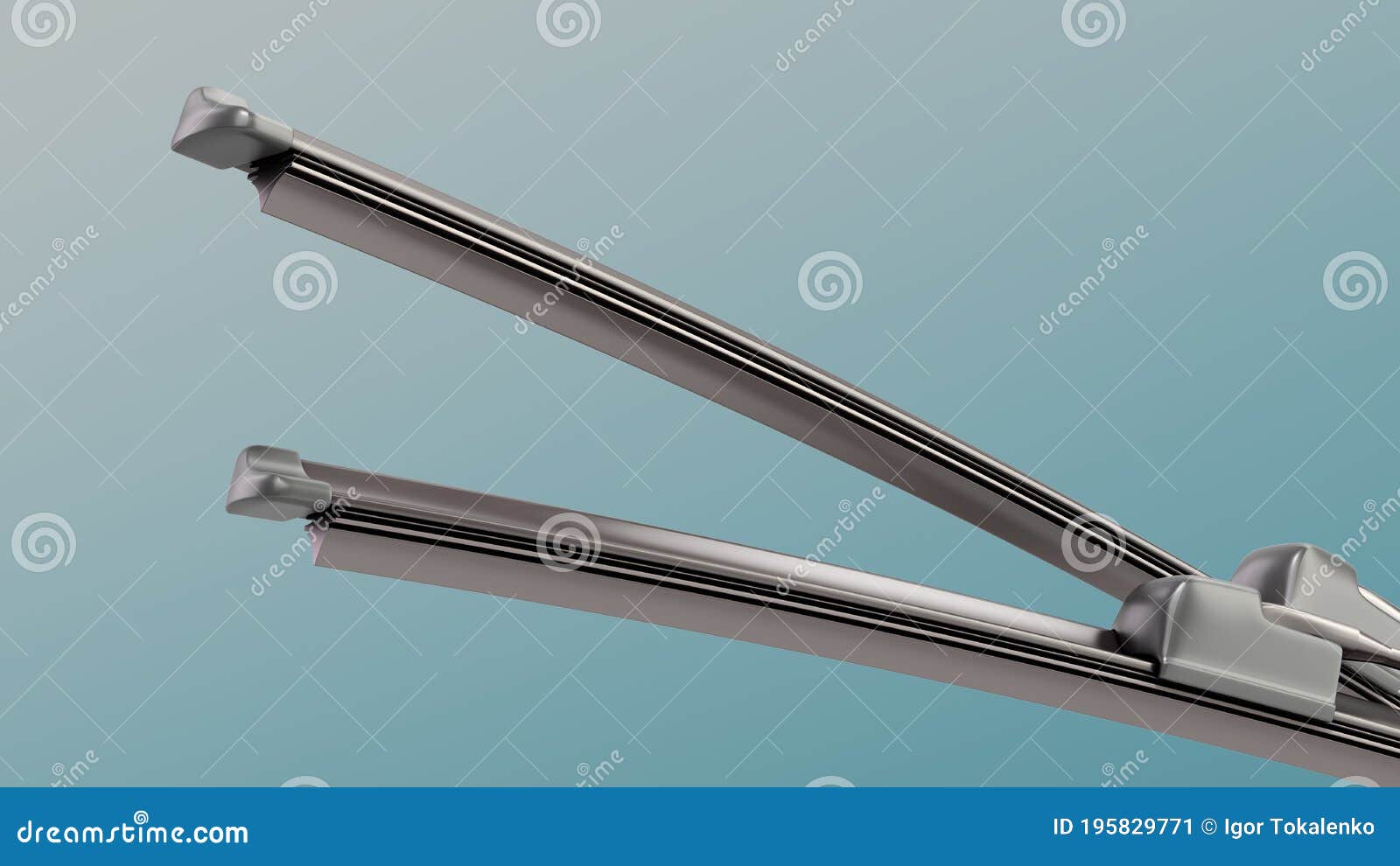 Car Wipers with Red Silicone Coating 3d Render Isolate on Gradient ...