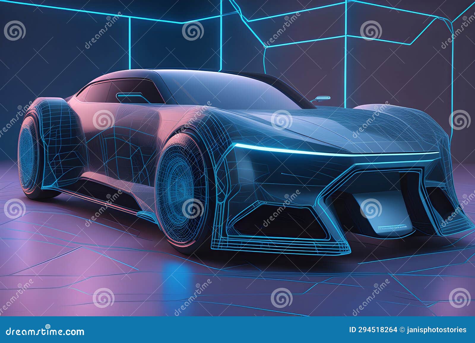 Car Wireframe Concept. Explore an Augmented Reality Wireframe ...