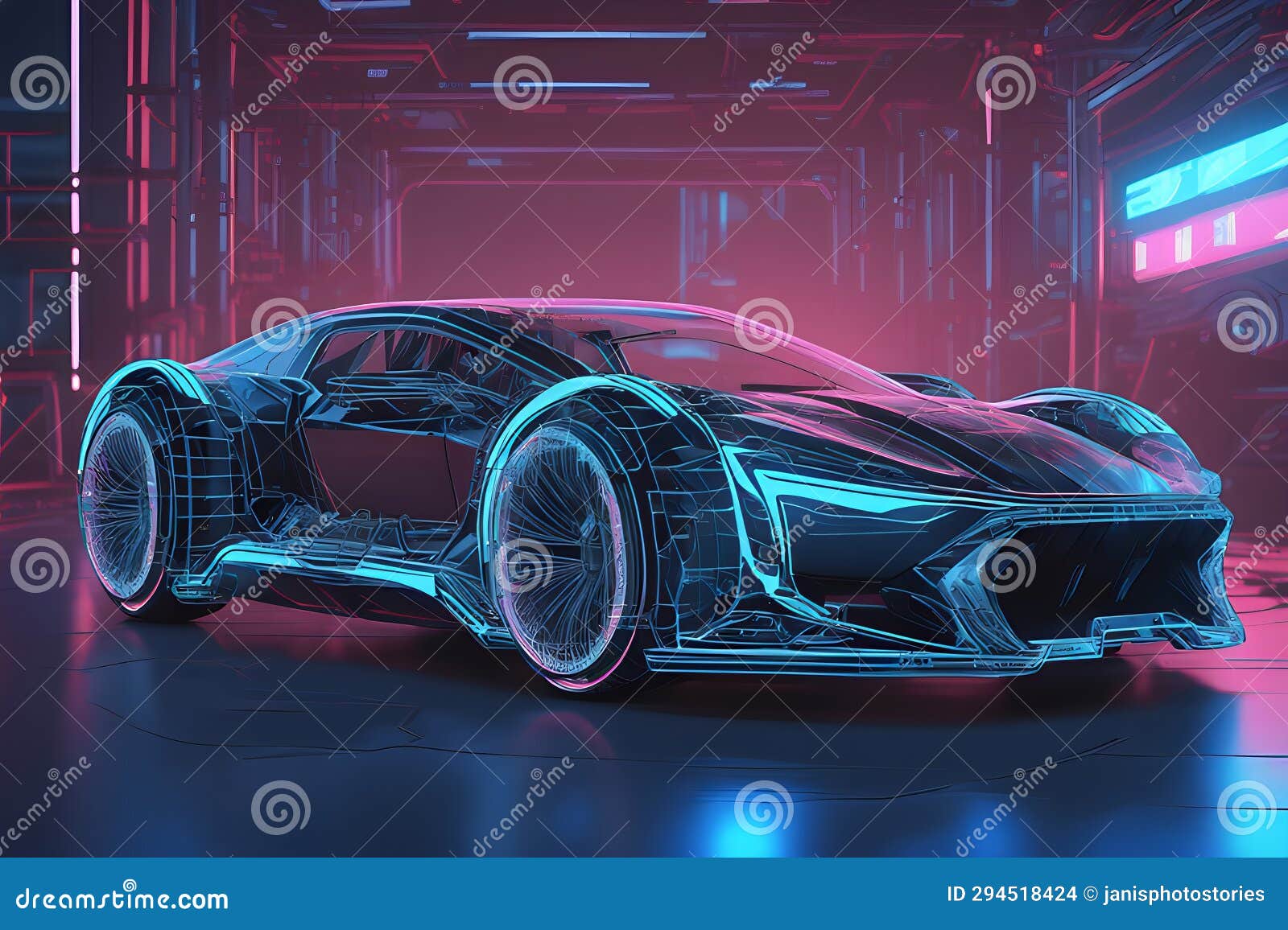 Car Wireframe Concept. Explore an Augmented Reality Wireframe Visualization of an Innovative Car ...