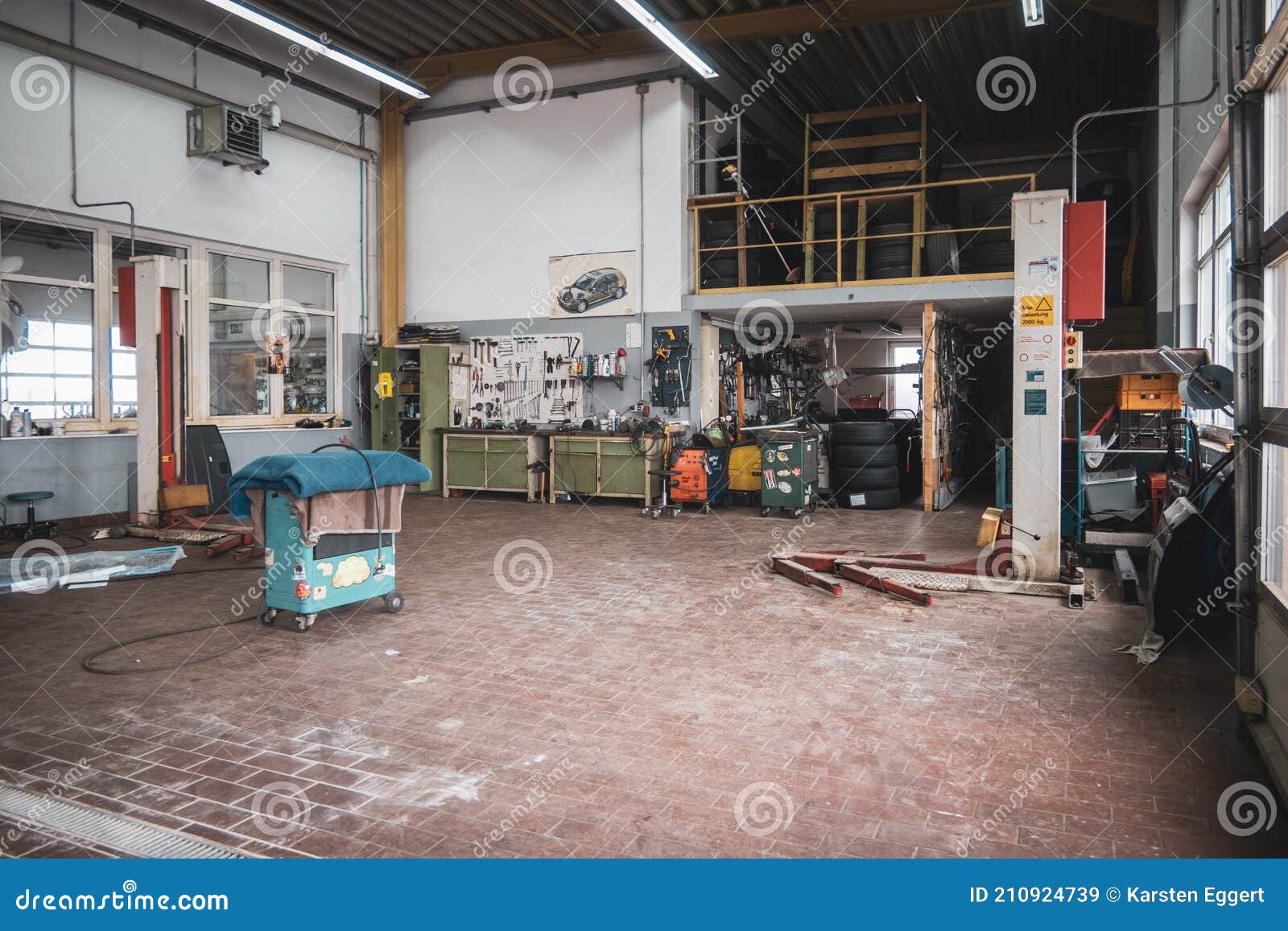 In Car Workshop There are Lifting Platforms for Repairing Cars Stock ...
